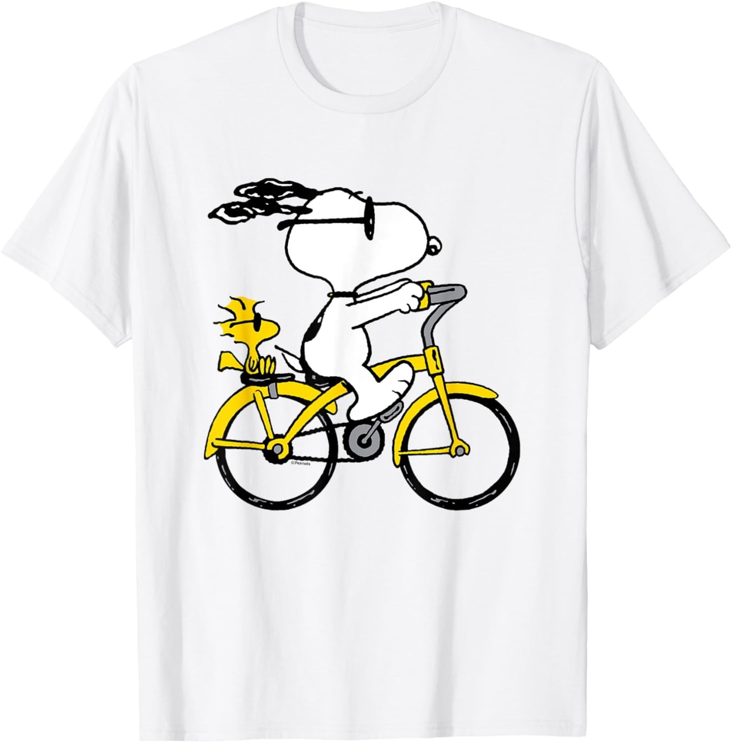 Snoopy & Woodstock Riding Bike T-Shirt - Walmart.com
