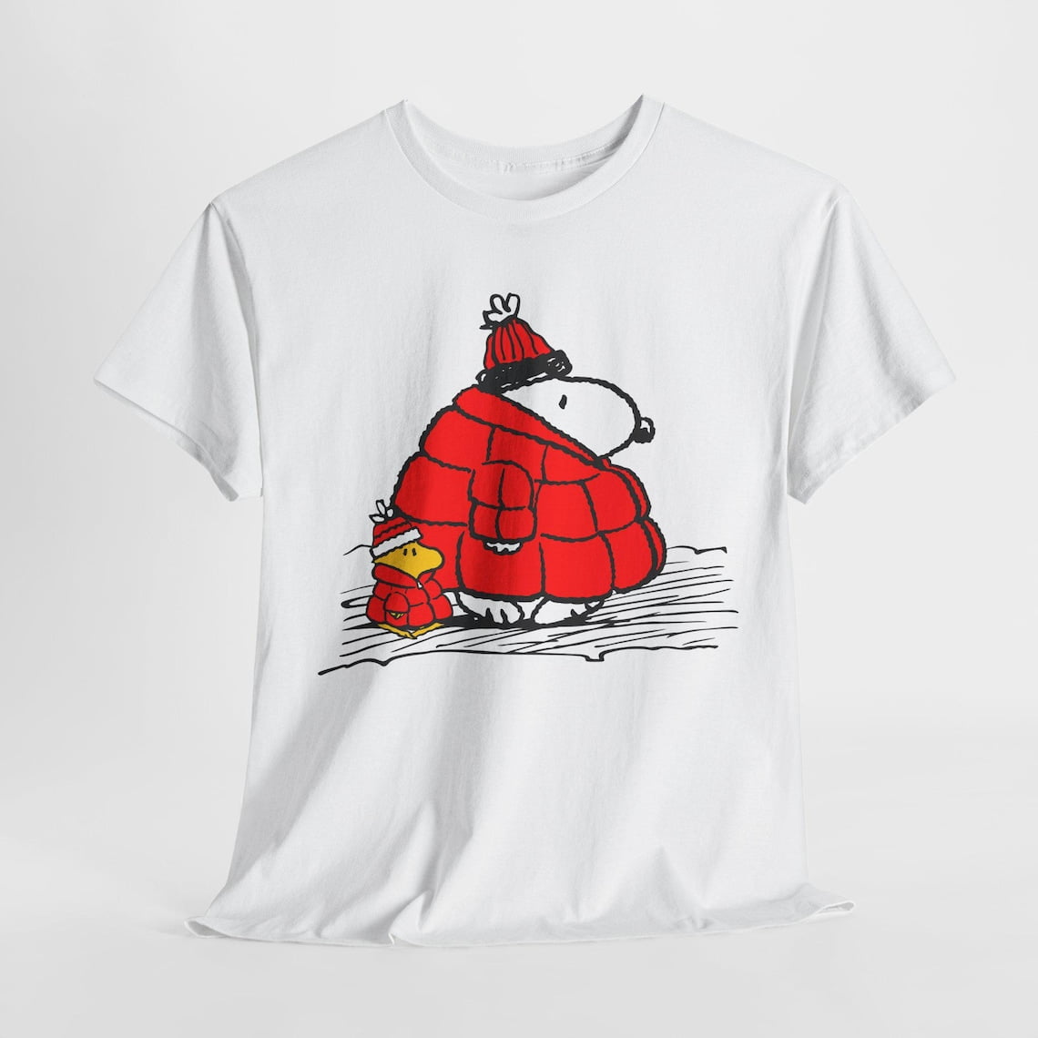 Snoopy and Woodstock Puffer Jacket T-Shirt, Cute Puffy Winter Coat ...