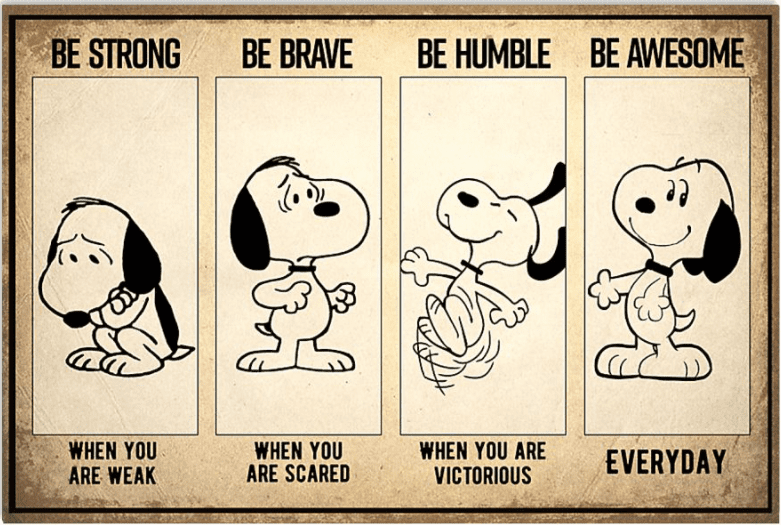 Snoopy be strong when you are weak be brave when you are scared poster ...
