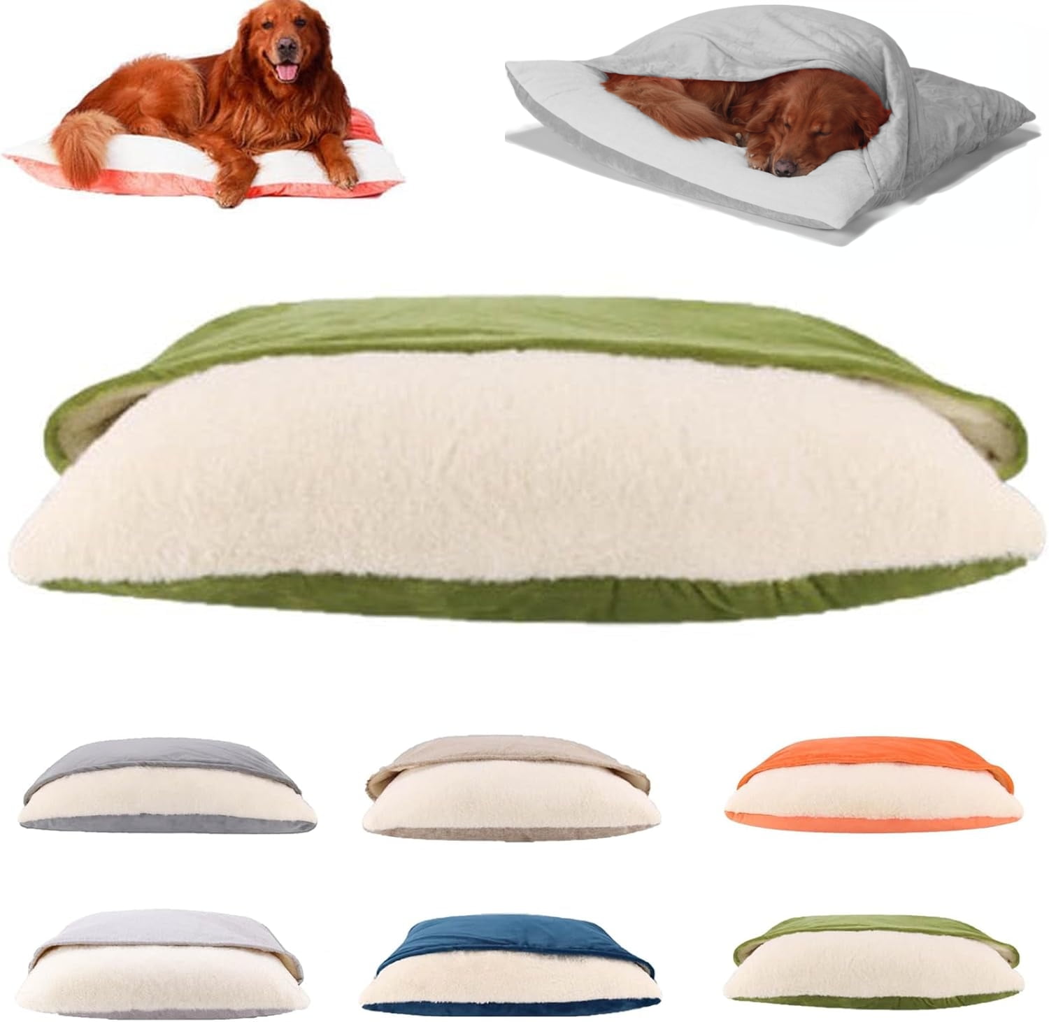 Snoozie Snuggle Burrow Bed, Nest Dog Beds, Cozy Hooded Pet Bed with ...