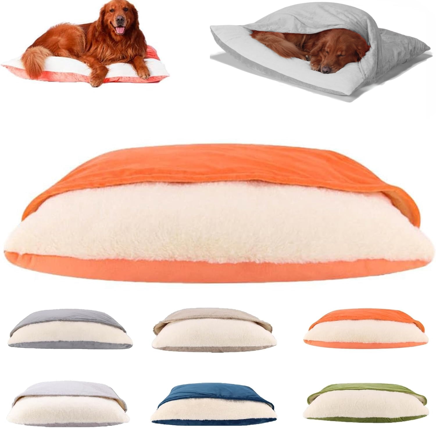 Snoozie Snuggle Burrow Bed, Nest Dog Beds, Cozy Hooded Pet Bed with ...