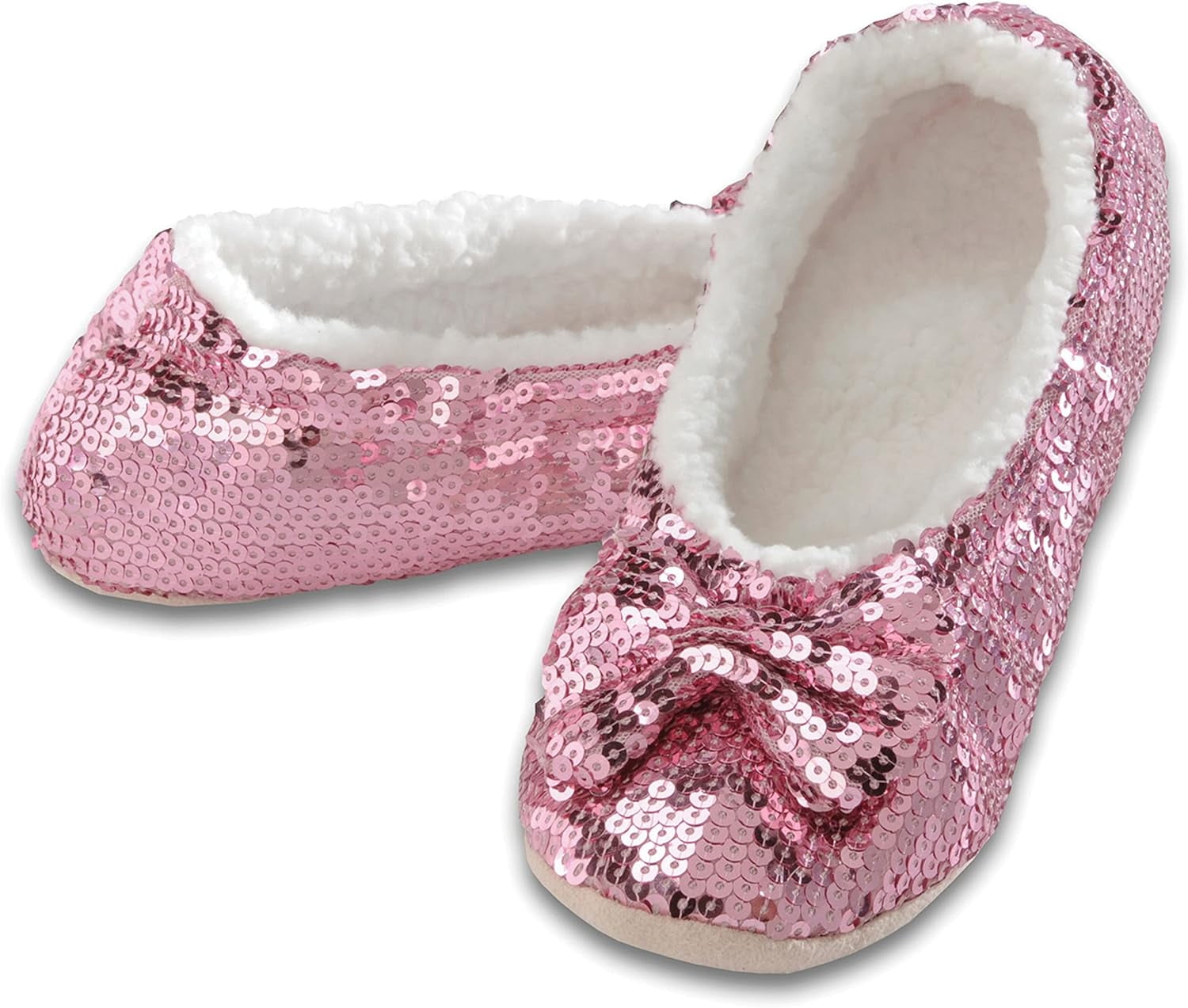 Snoozies Ballerina Bling Metallic Shine Women Slippers | Sequin House ...