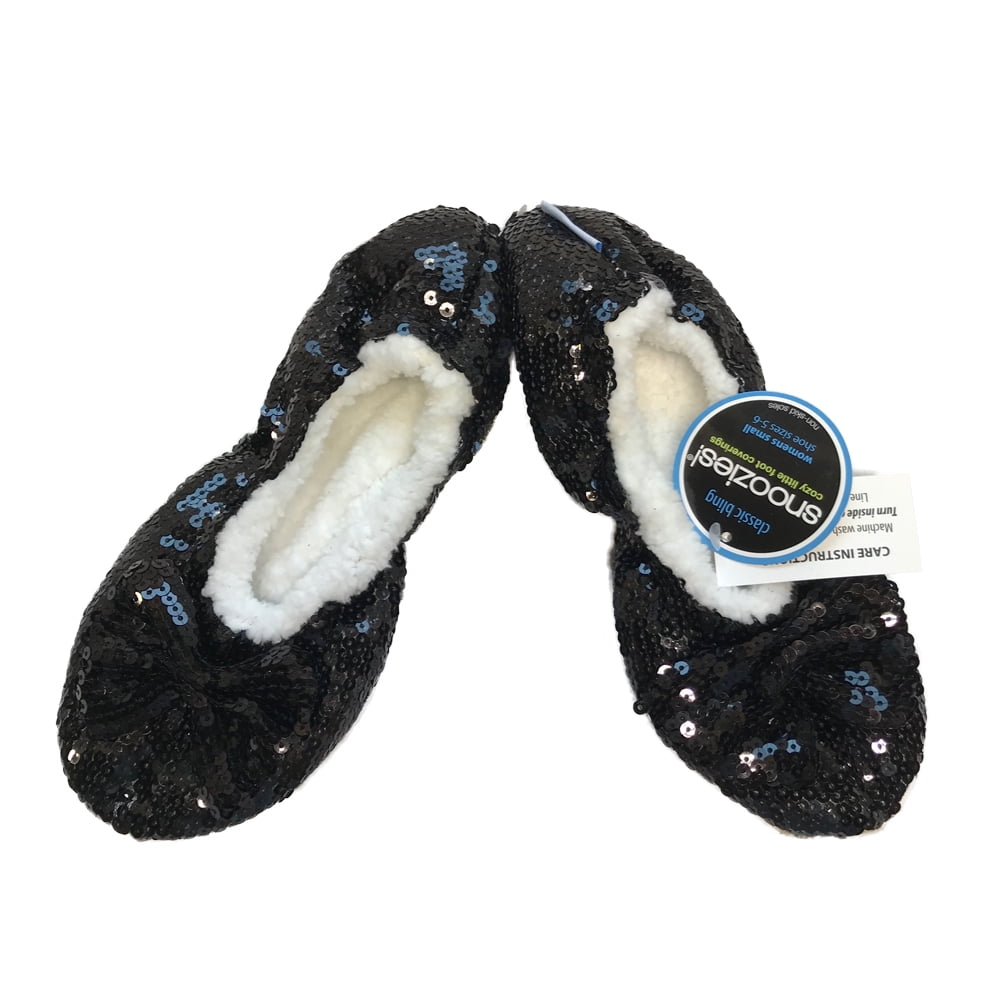 Snoozies - Classic Bling - Ballerina Slipper - Black - Small - Walmart.com