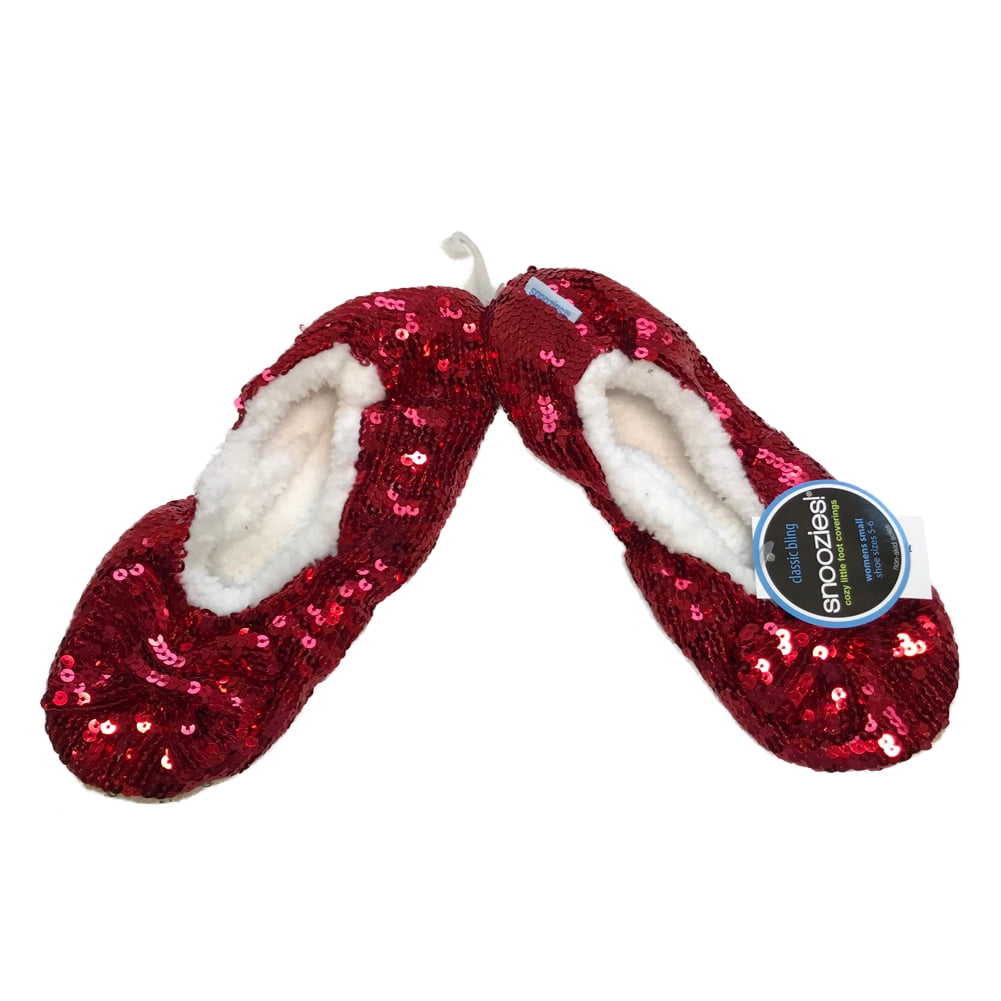 Snoozies - Classic Bling - Ballerina Slipper - Red - Medium - Walmart.com