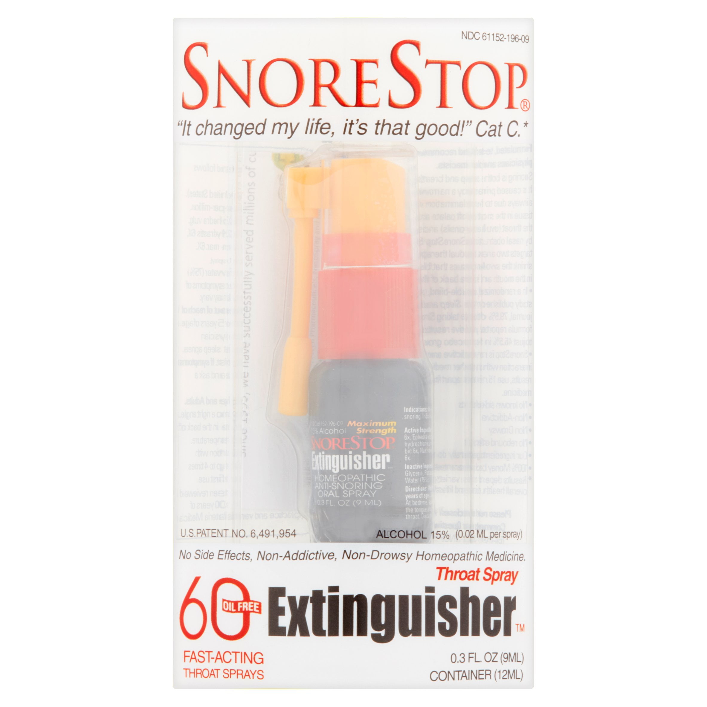 SnoreStop Extinguisher Oral Spray, Homeopathic Anti-Snoring Solution, 0 ...