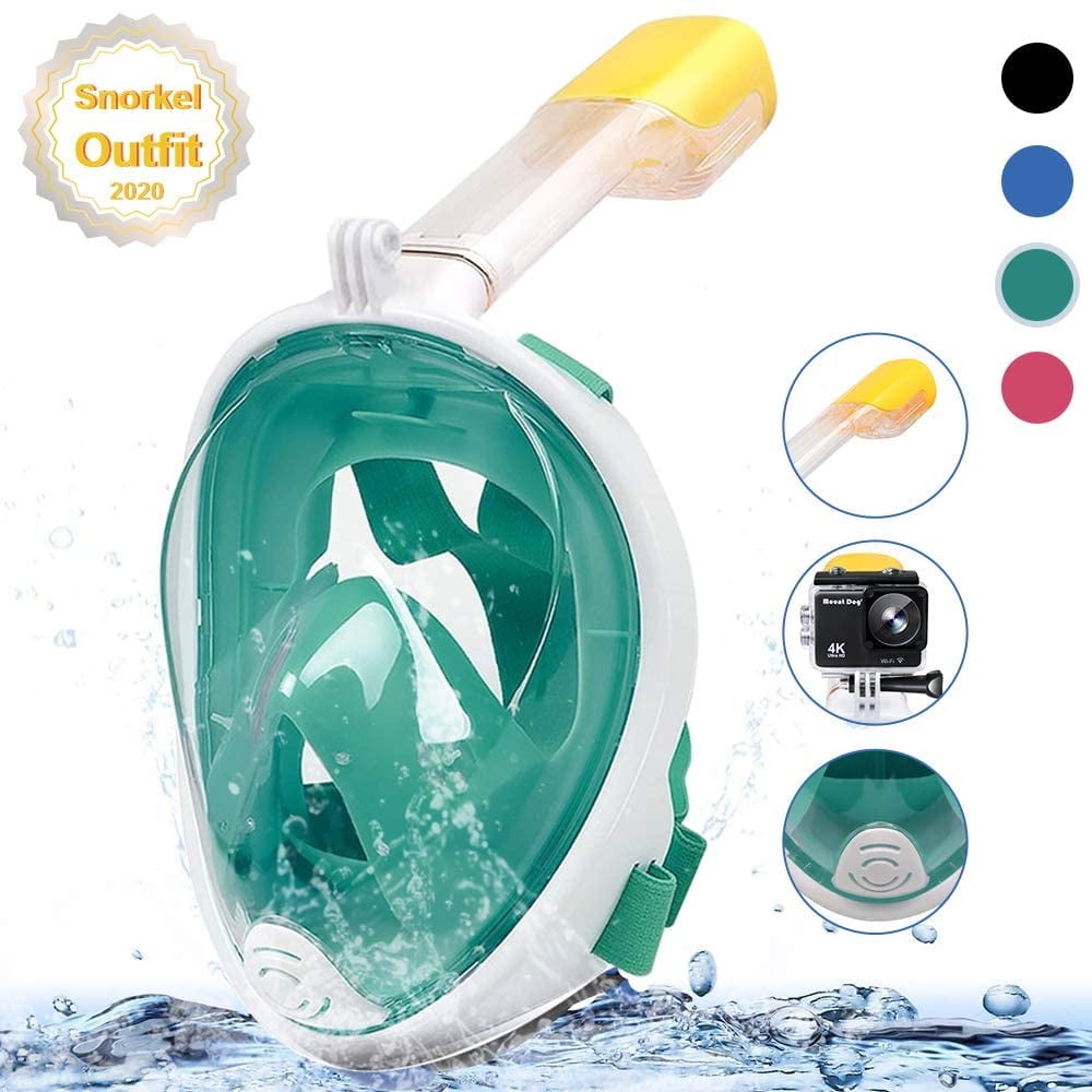 Mountdog Kids Snorkel Mask Full Face with Panoramic View, Anti-fog ...