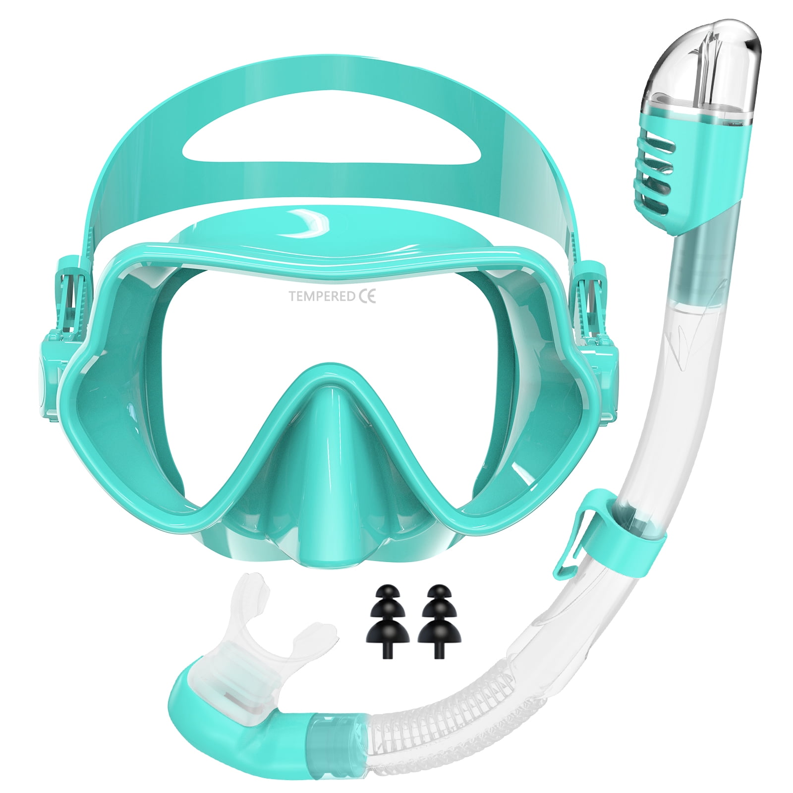 Snorkel Mask Set for Adults, Snorkeling Gear, Goggles with Nose Cover ...