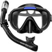 Reef Tourer Adult Snorkeling Set: Single-Window Mask & Dry Snorkel, Black/Blue - Walmart.com