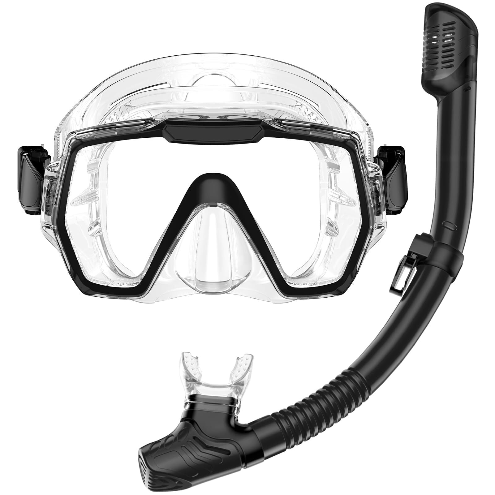 Snorkel Set Adults Snorkeling Gear Anti-Leak and Anti-Fog Tempered ...