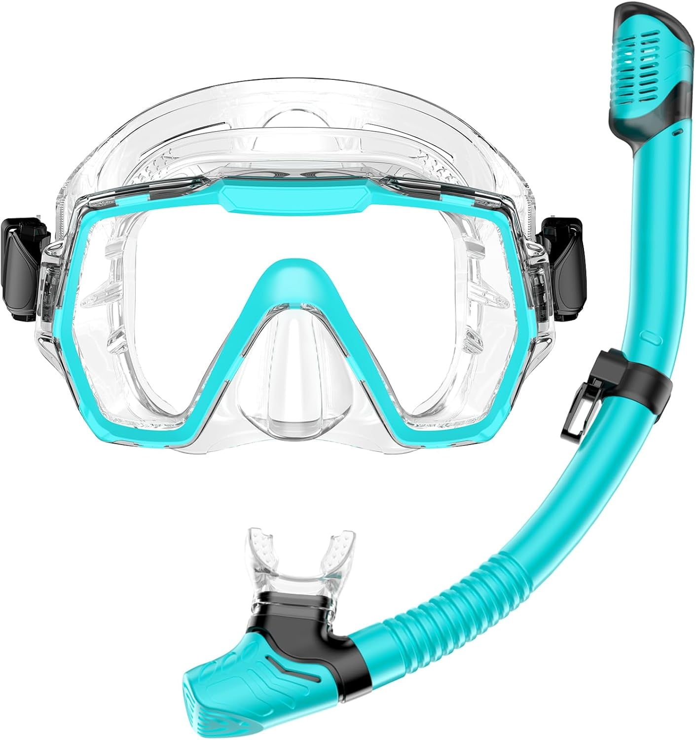 Snorkel Set Adults Snorkeling Gear Anti-Leak and Anti-Fog Tempered ...