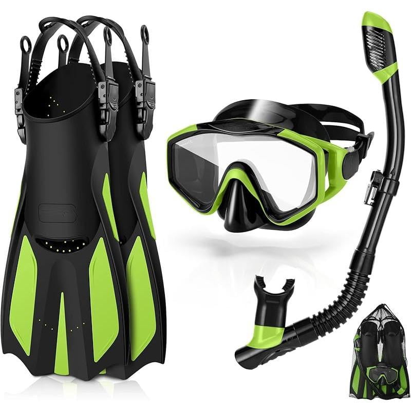 Snorkel Set, Adults Snorkeling Packages with Dry Top Diving Mask ...