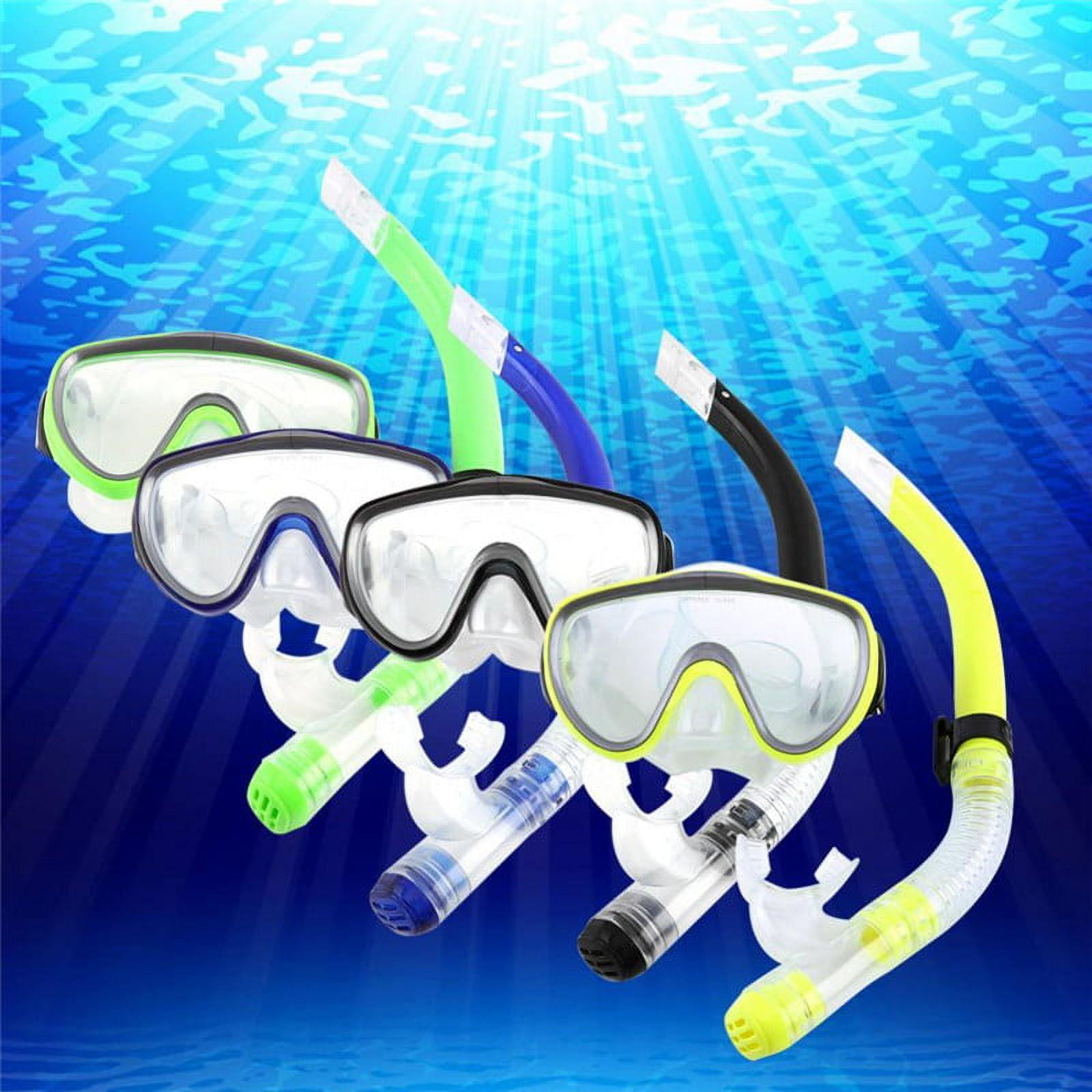 Snorkel Set, Diving Tempered Glass Goggles&Semi-Dry Breathing Tube Set ...