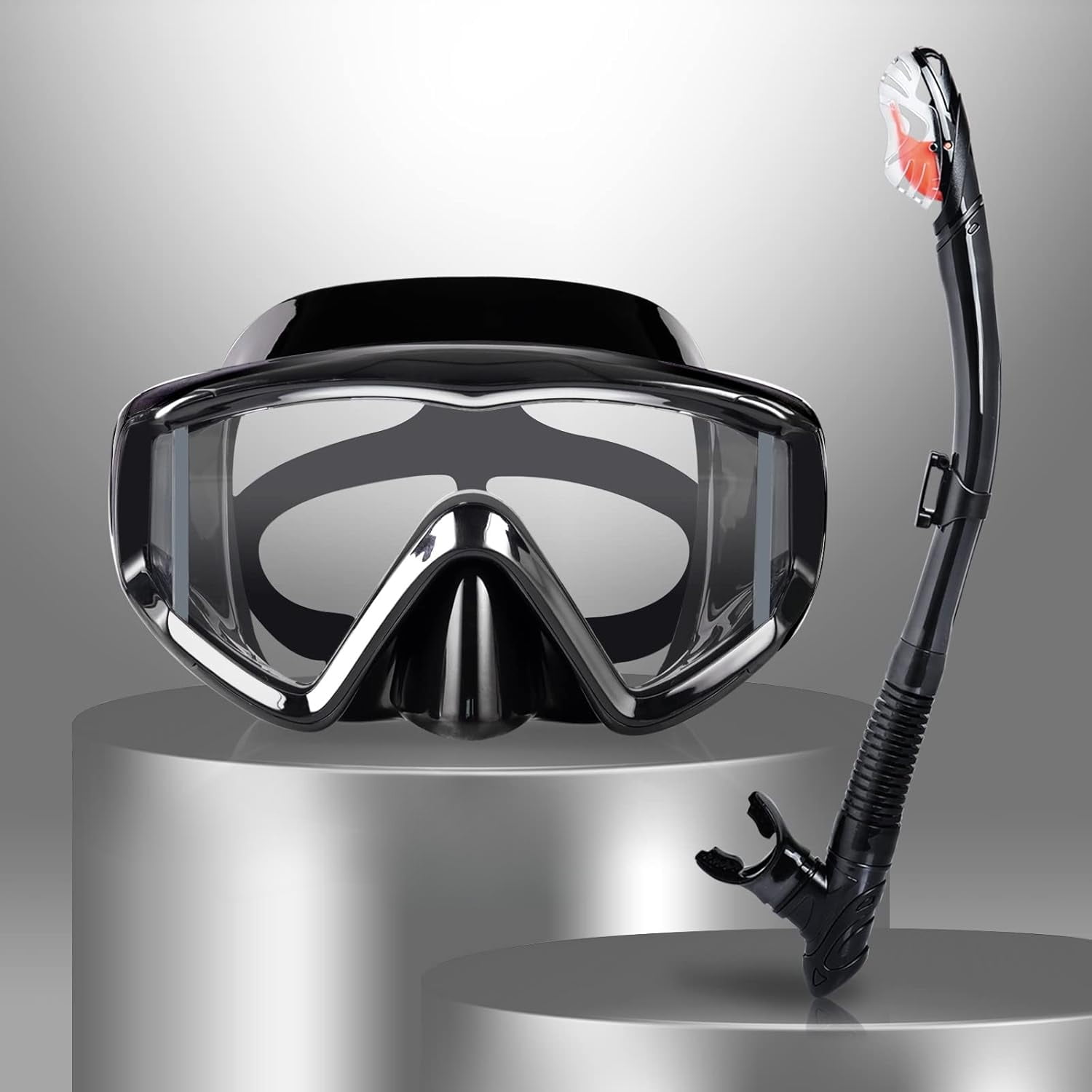 Snorkel Set Pano 3 Window Adult Snorkeling Gear, Professional Snorkel ...