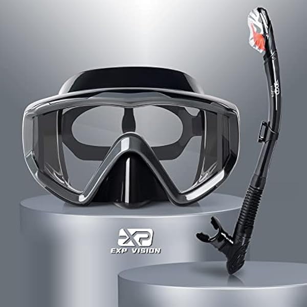 Snorkel Set Pano 3 Window Adult Snorkeling Gear, Professional Snorkel ...