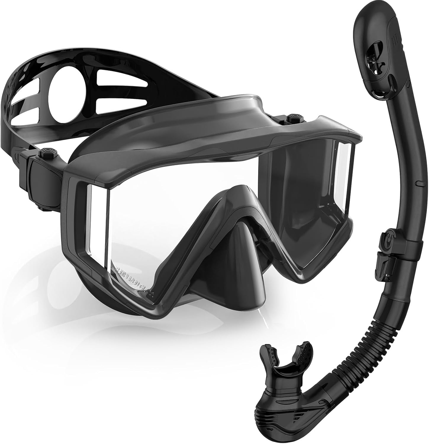 Snorkel Set Pano 3 Window Snorkel Mask Adult, Panoramic Wide View, Anti ...