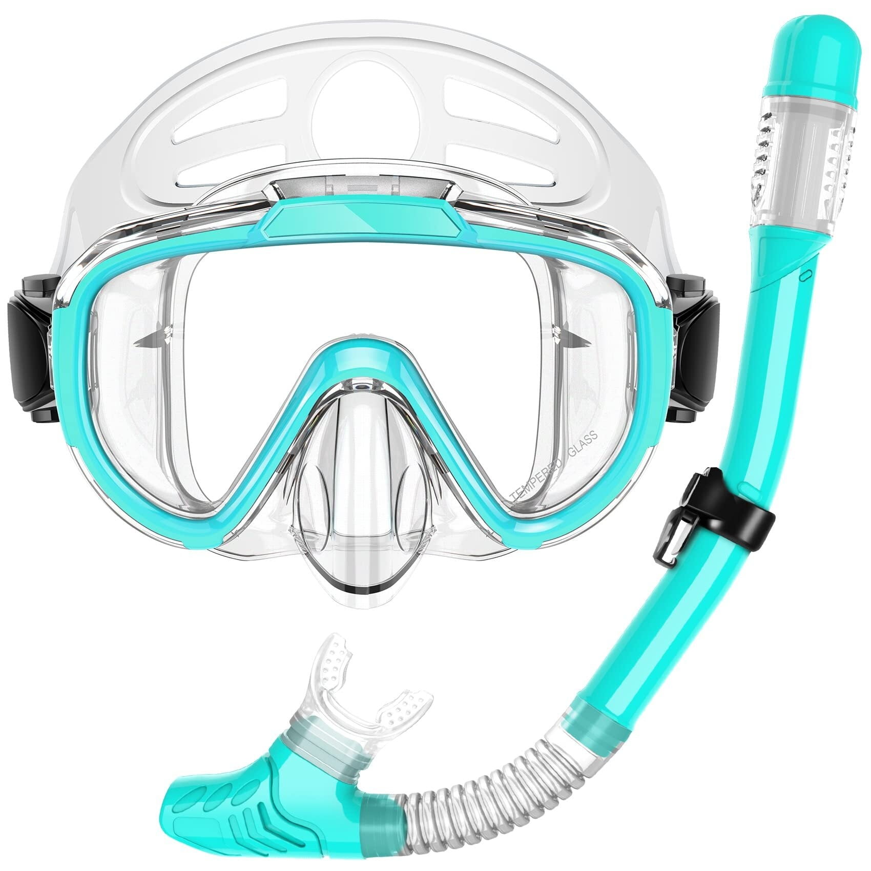 Snorkel Set, Snorkel Dry Top Snorkeling Gear for Adults, Panoramic Anti ...