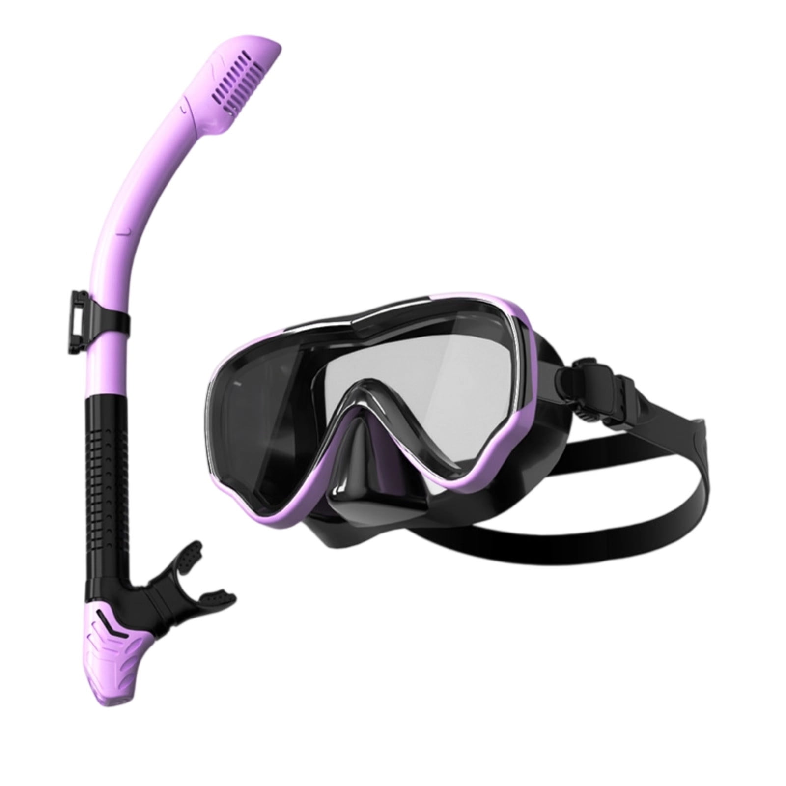 Snorkel Set for Adults - Panoramic Anti-Fog Tempered Glass Mask, Leak ...