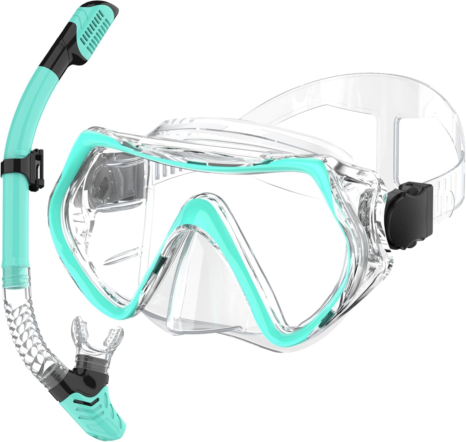 Snorkeling Gear for Adults, Dry Snorkel Set 180° Panoramic Wide View ...