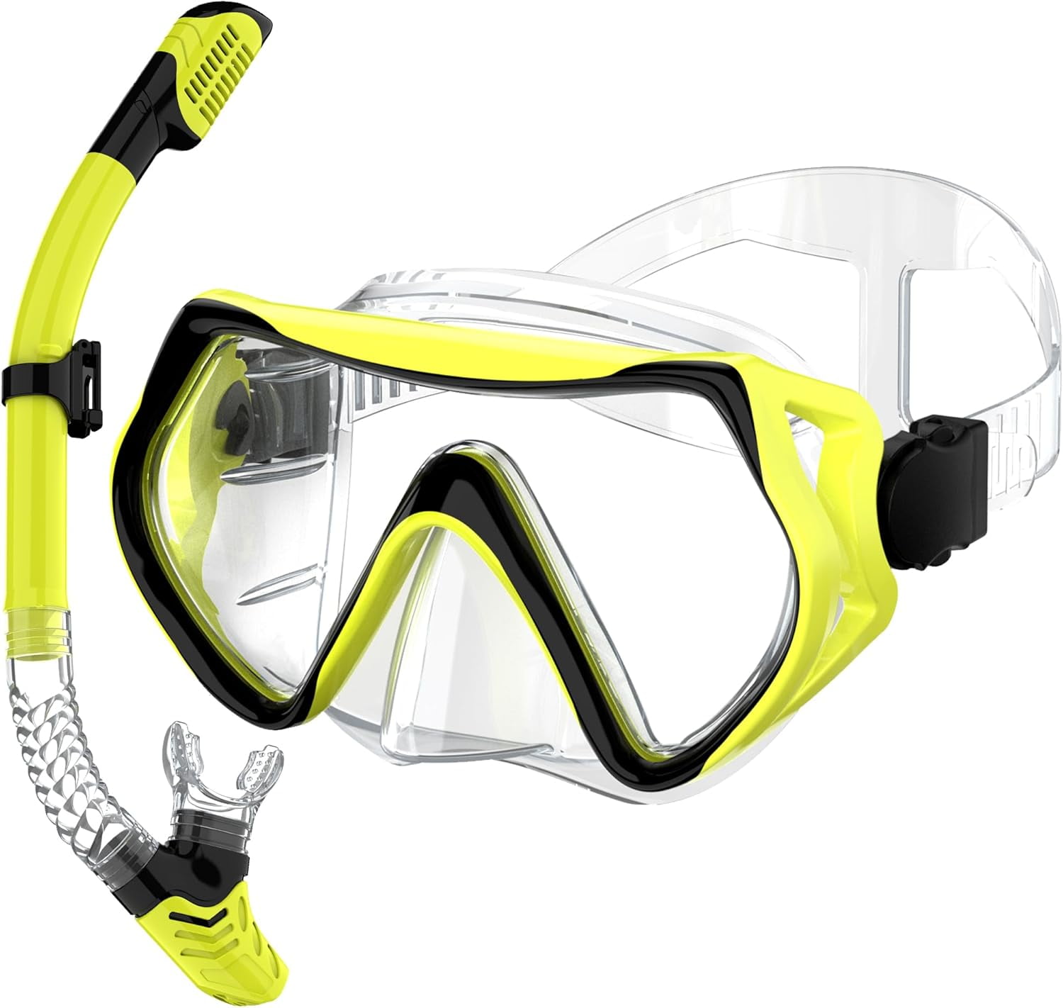 Snorkeling Gear for Adults, Dry Snorkel Set 180° Panoramic Wide View ...