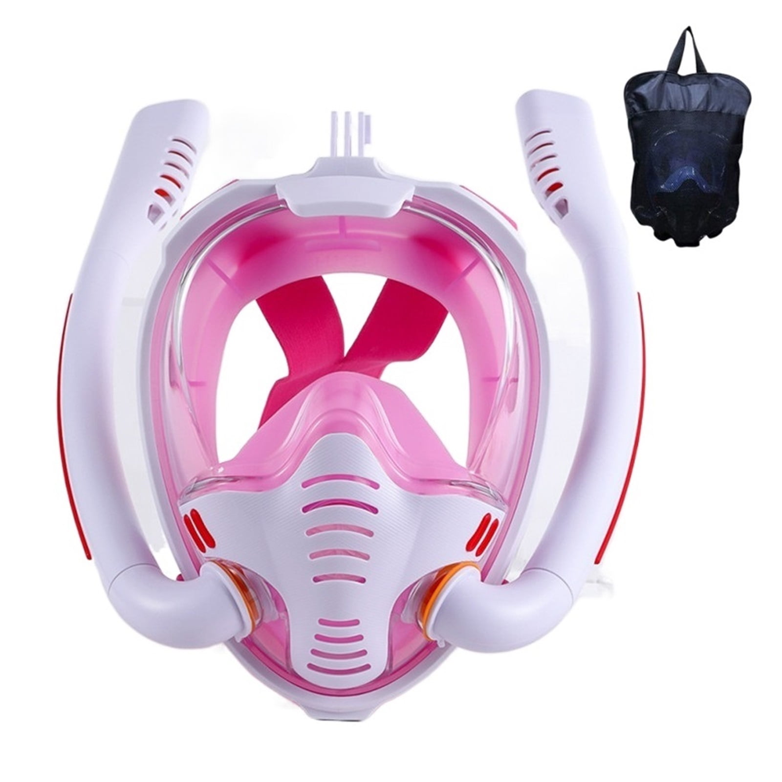 Snorkeling Mask Double Tube Silicone Full Dry Diving Mask Adult ...