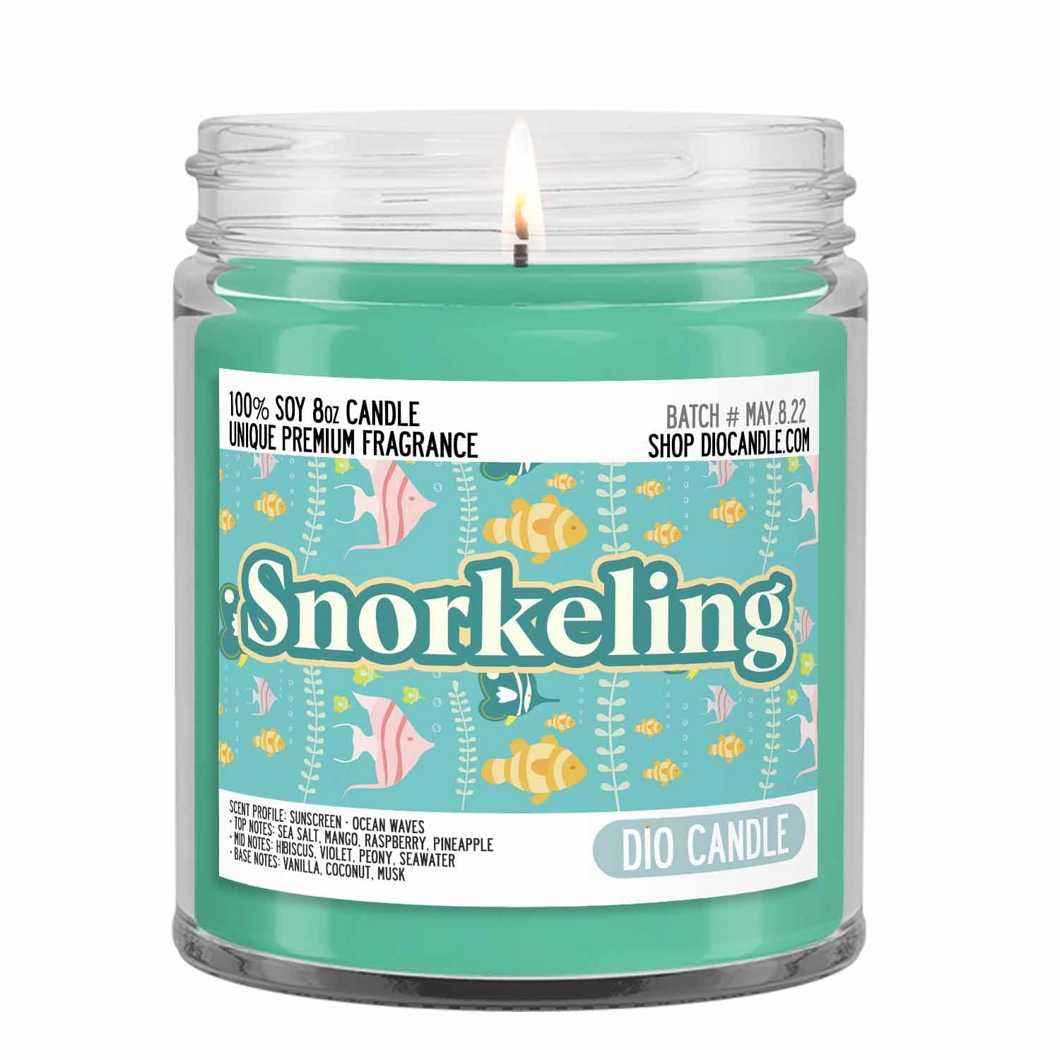 Snorkeling Scented Candle - Smells Like Sunscreen - Ocean Waves- 100% ...