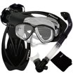 TUSA Sport Adult Visio Tri-Ex Mask, Dry Snorkel, and Fins Travel Set ...
