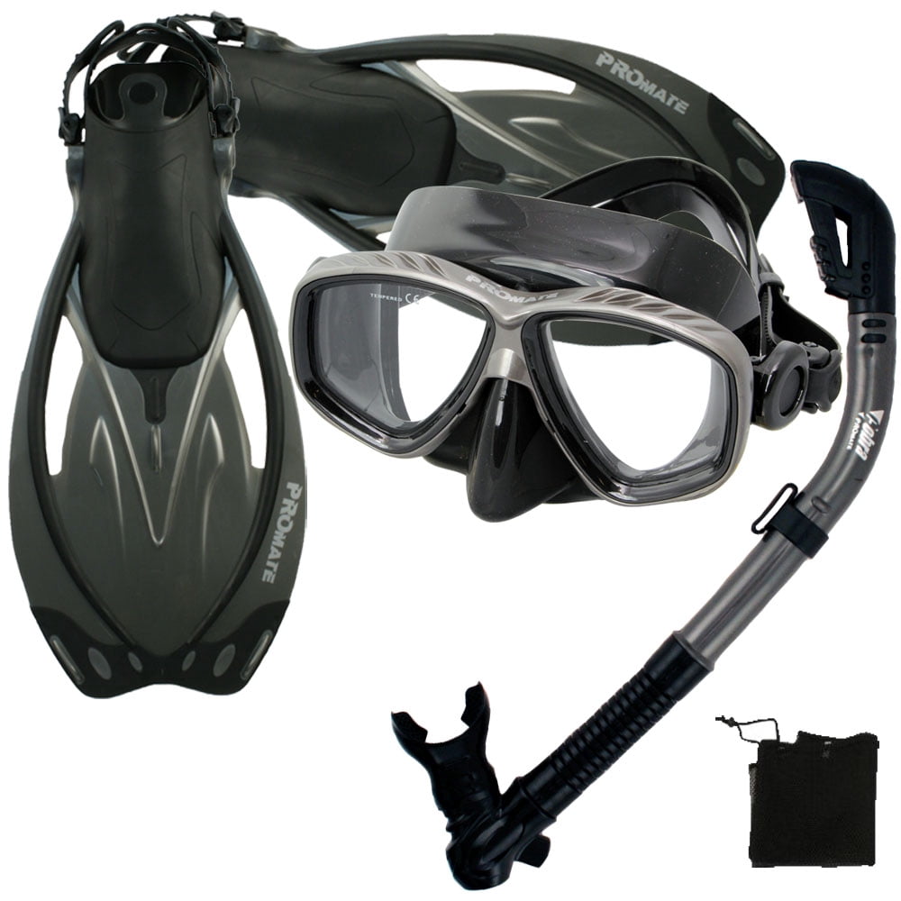 Snorkeling Set w/ Fins Mask Snorkel Set for Snorkeling Scuba Diving ...
