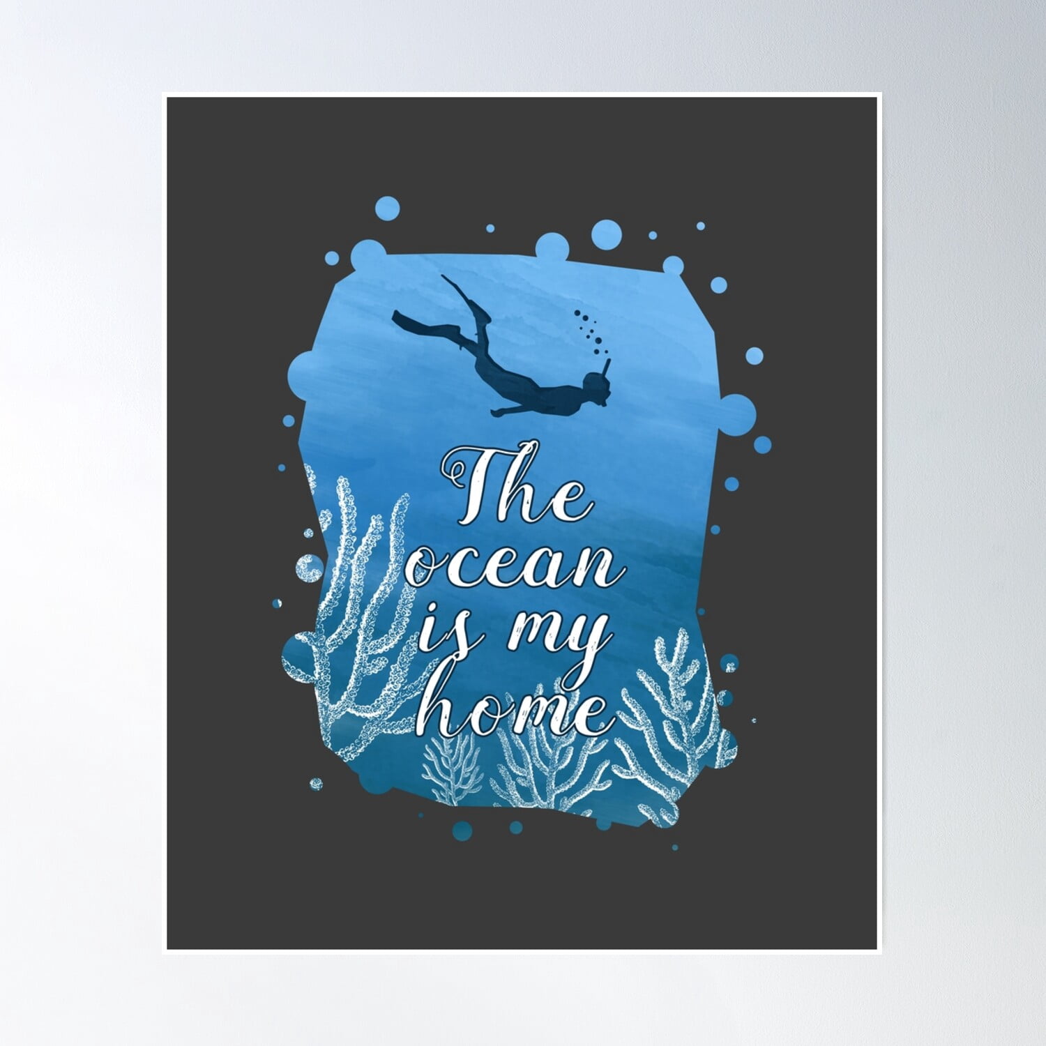 Snorkeling The Ocean Is My Home Poster Wall Art, Modern Wall Decor ...
