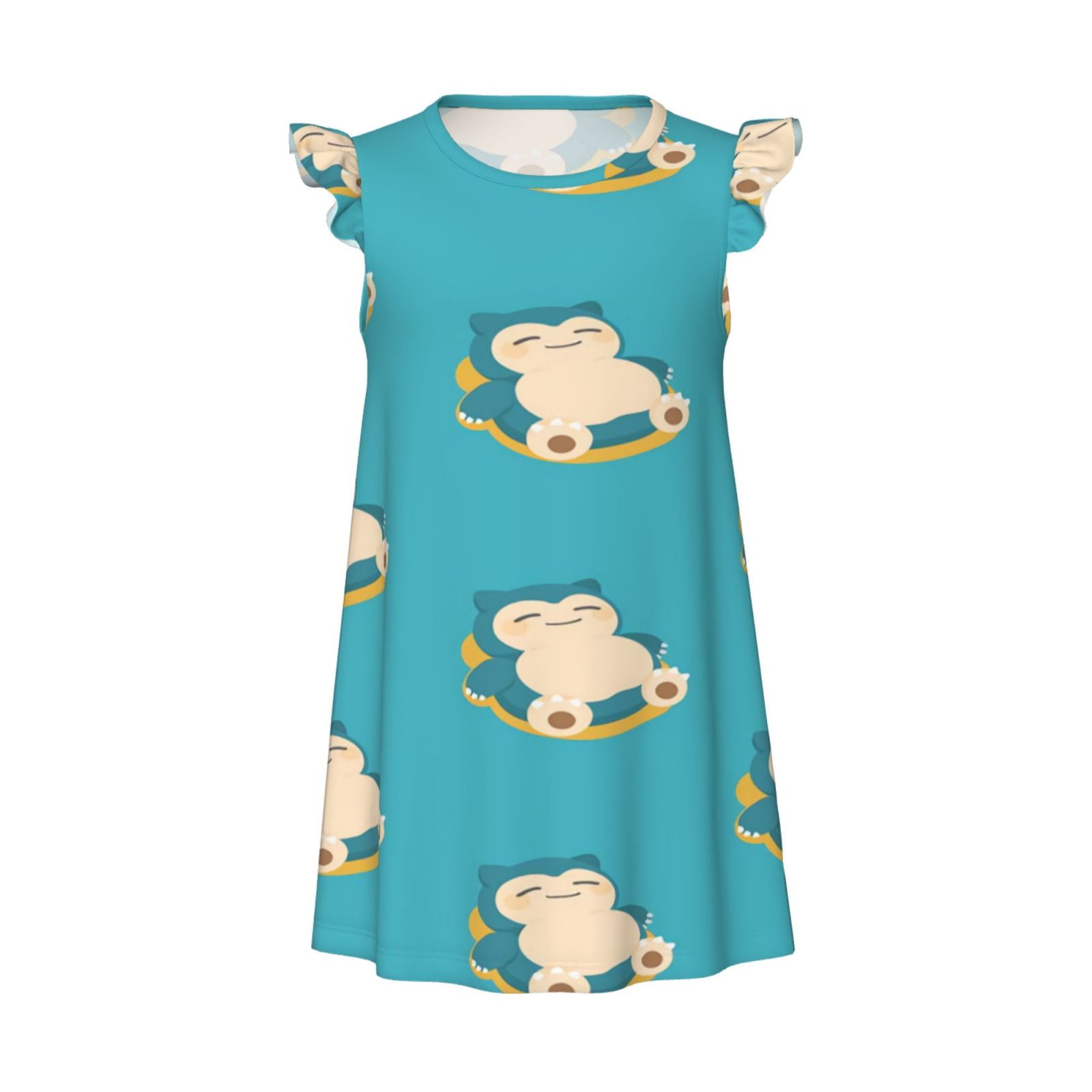 Snorlax Little Girls Nightgowns Soft Flutter Sleeve Night Dress Pajamas ...