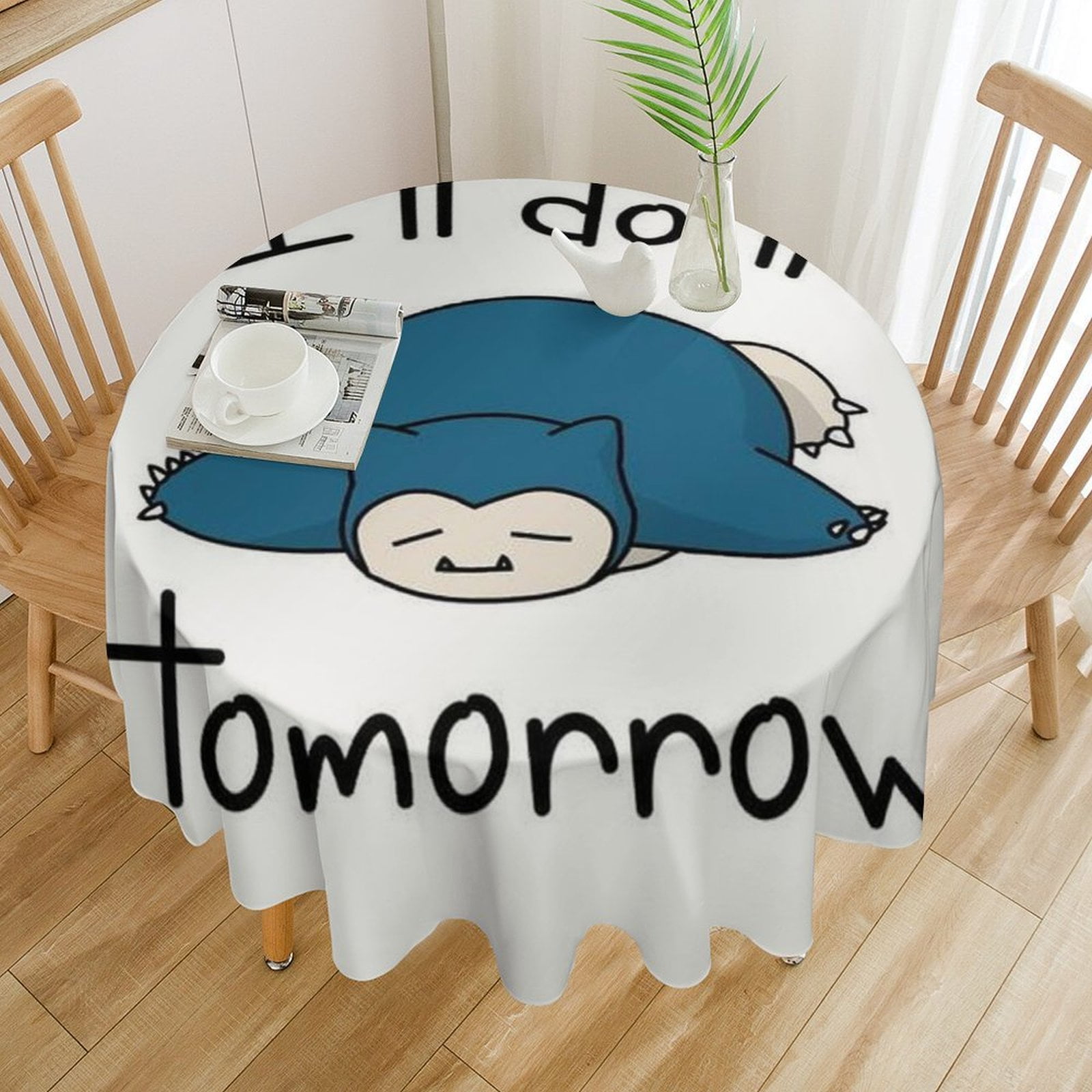 Snorlax Tablecloth Anime for Dining Table Picnic Gift 36x36in Snorlax ...
