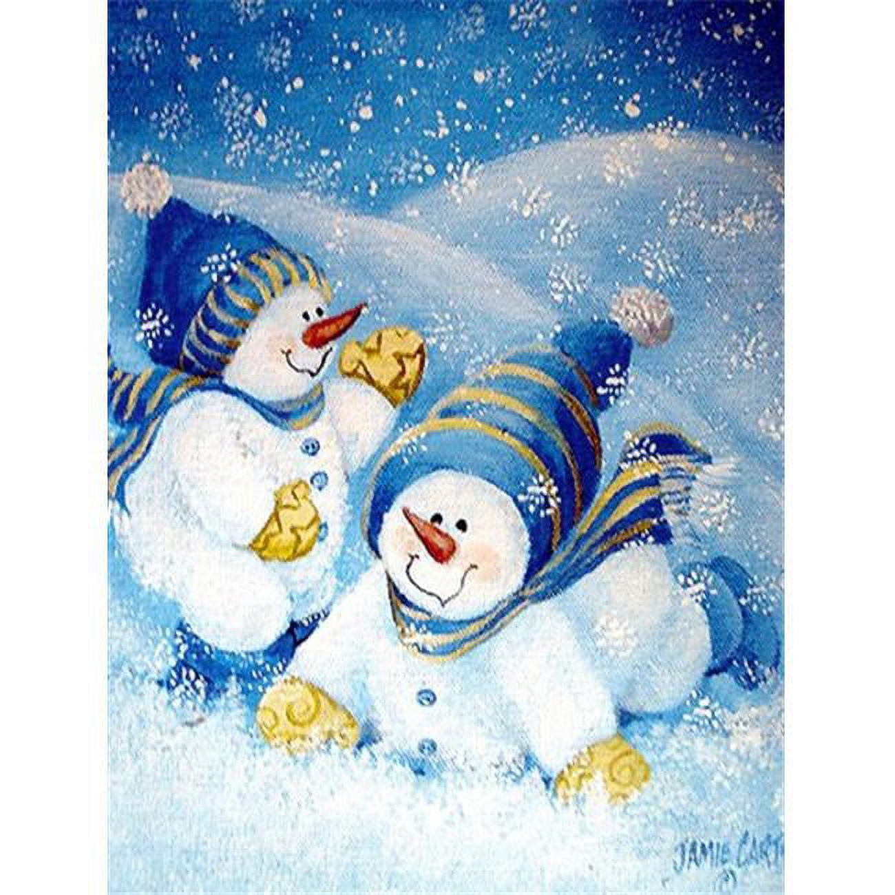 Snow Babies At Play Snowman Flag Canvas House Size - Walmart.com