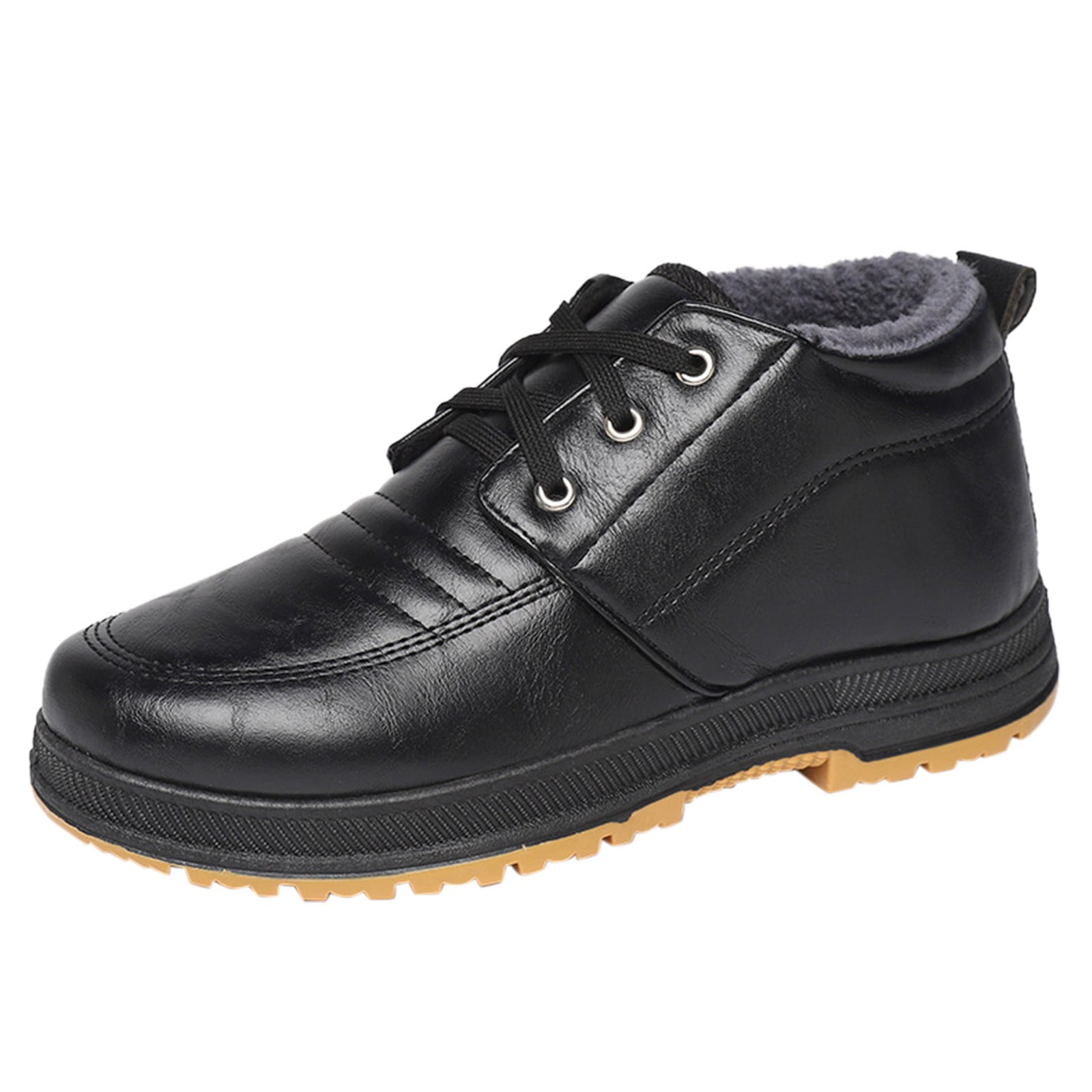 Snow Boots For Men Shoes Winter Casual Leather Shoes With Velvet And ...