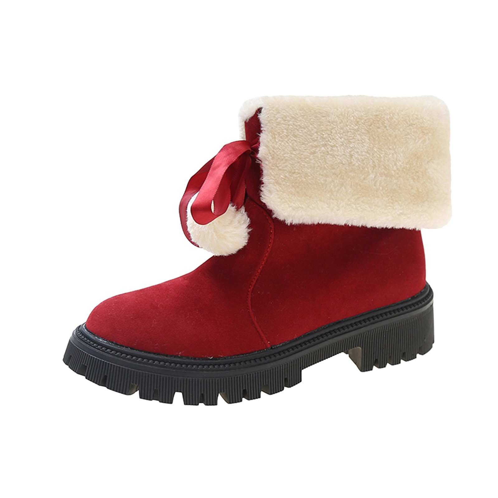 Snow Boots For Women Mid Calf Ladies Fashion Suede Bowknot Wool Ball snow-boots-for-women-mid-calf-ladies-fashion-suede-bowknot-wool-ball