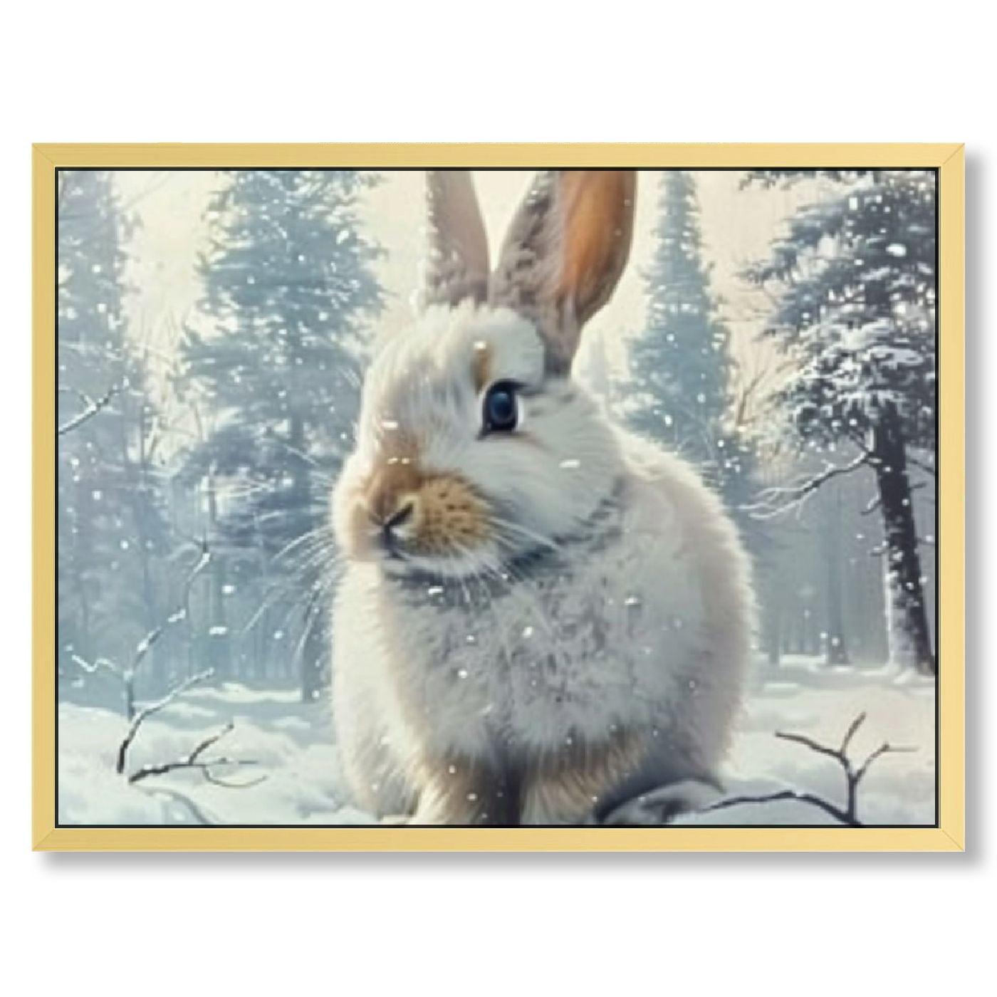 Snow Bunny Rabbit Wall Art Canvas Posters Print Painting Living Room ...