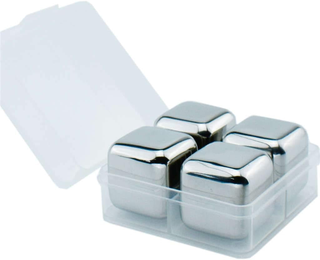 Snow Cap Candy Stainless Steel Ice Cubes Reusable Metal Stones with ...