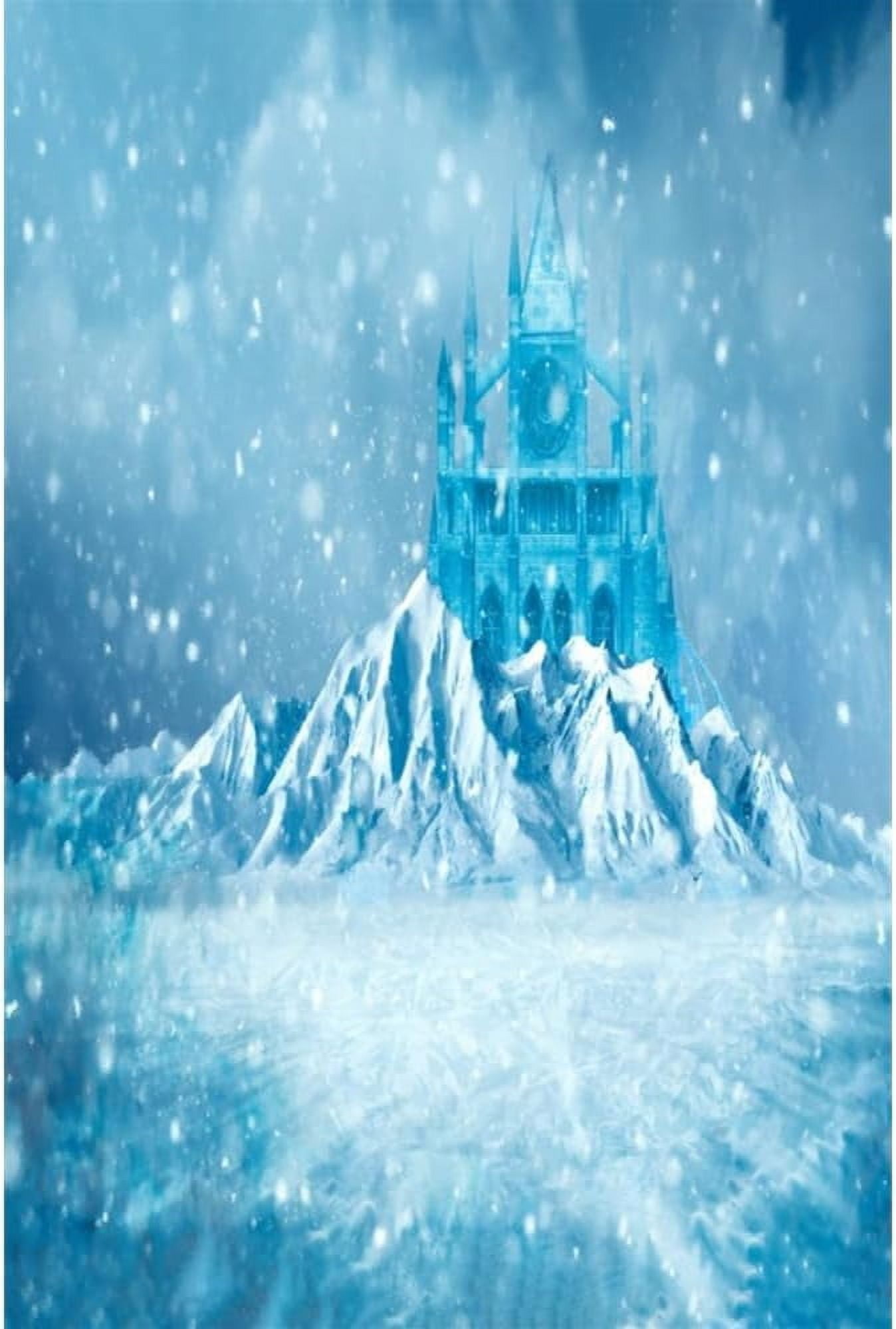 Snow Castle Backdrop Winter Ice Castle Photography Background Blue Ice ...