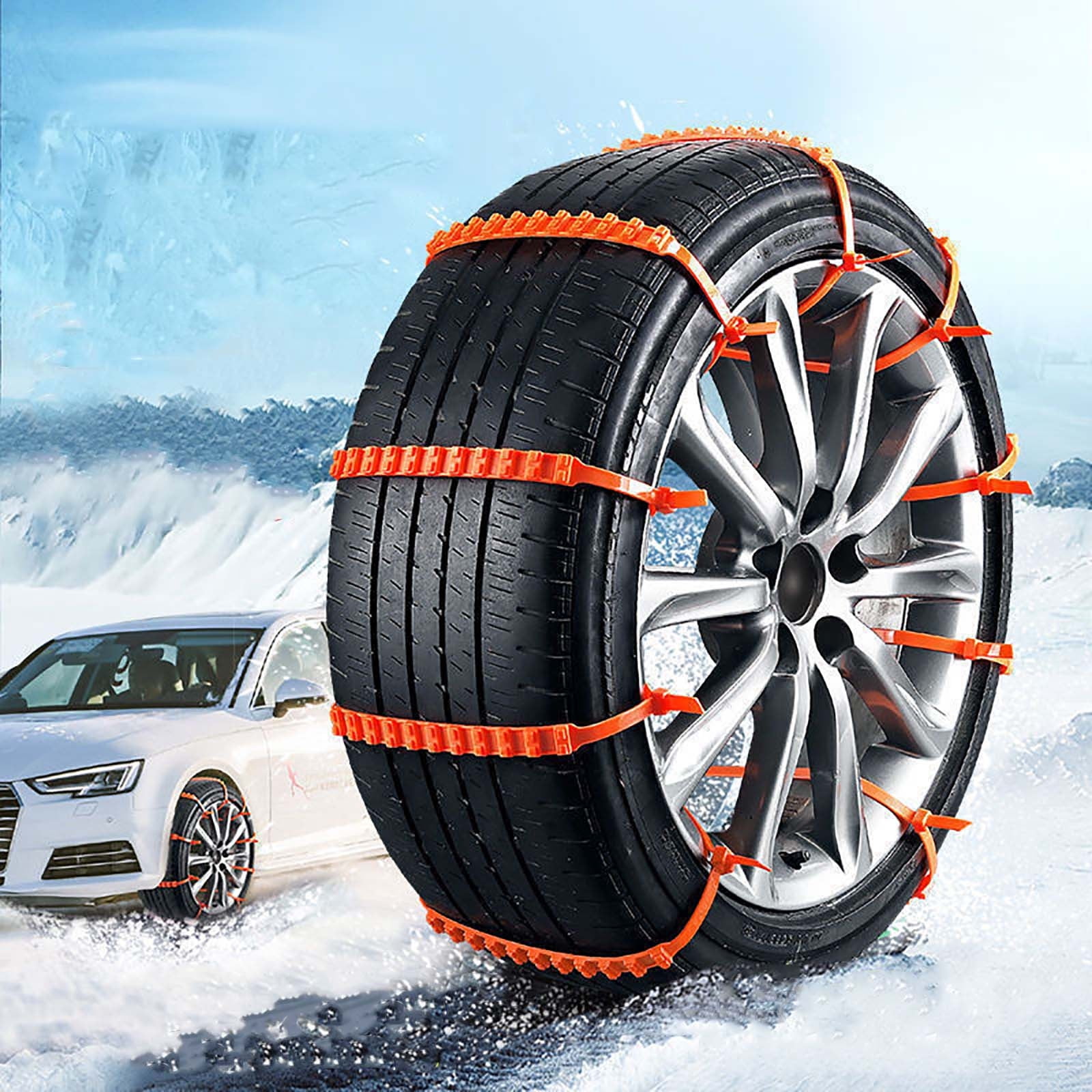 Snow Chains, 40 Packs Emergency Anti Slip Tire Chains, Adjustable ...