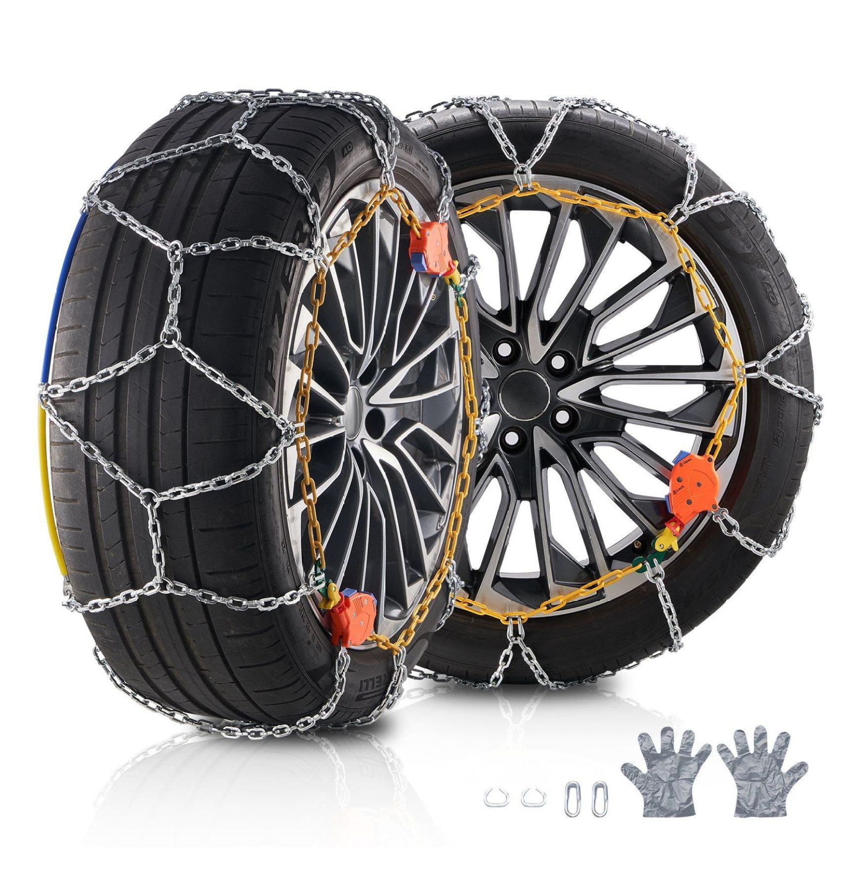 Snow Chains for Car SUV Truck - Diamond Mesh Tire Chains Anti-Slip ...
