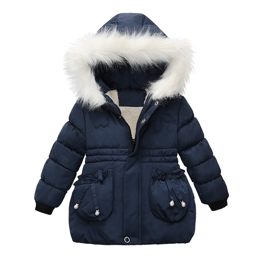 Snow Children Hoodie Jacket Winter Thick Outwear Warm Zip Girls Kids ...
