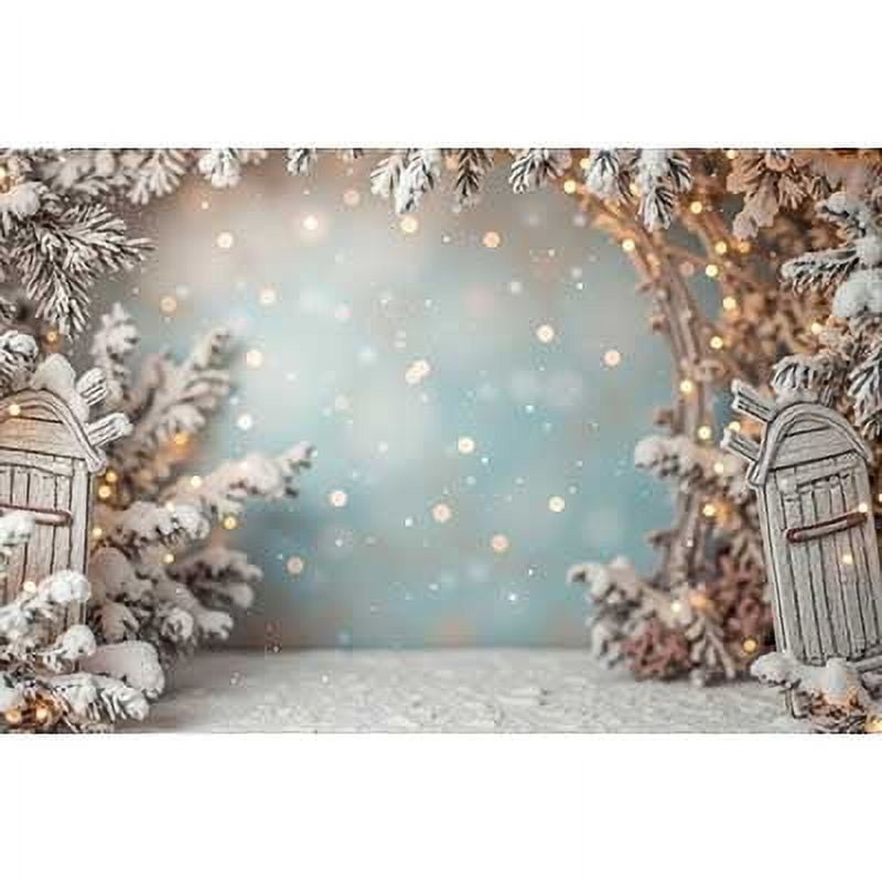 Snow Christmas White Lights Bokeh Backdrop for Photography Luxury Tree ...