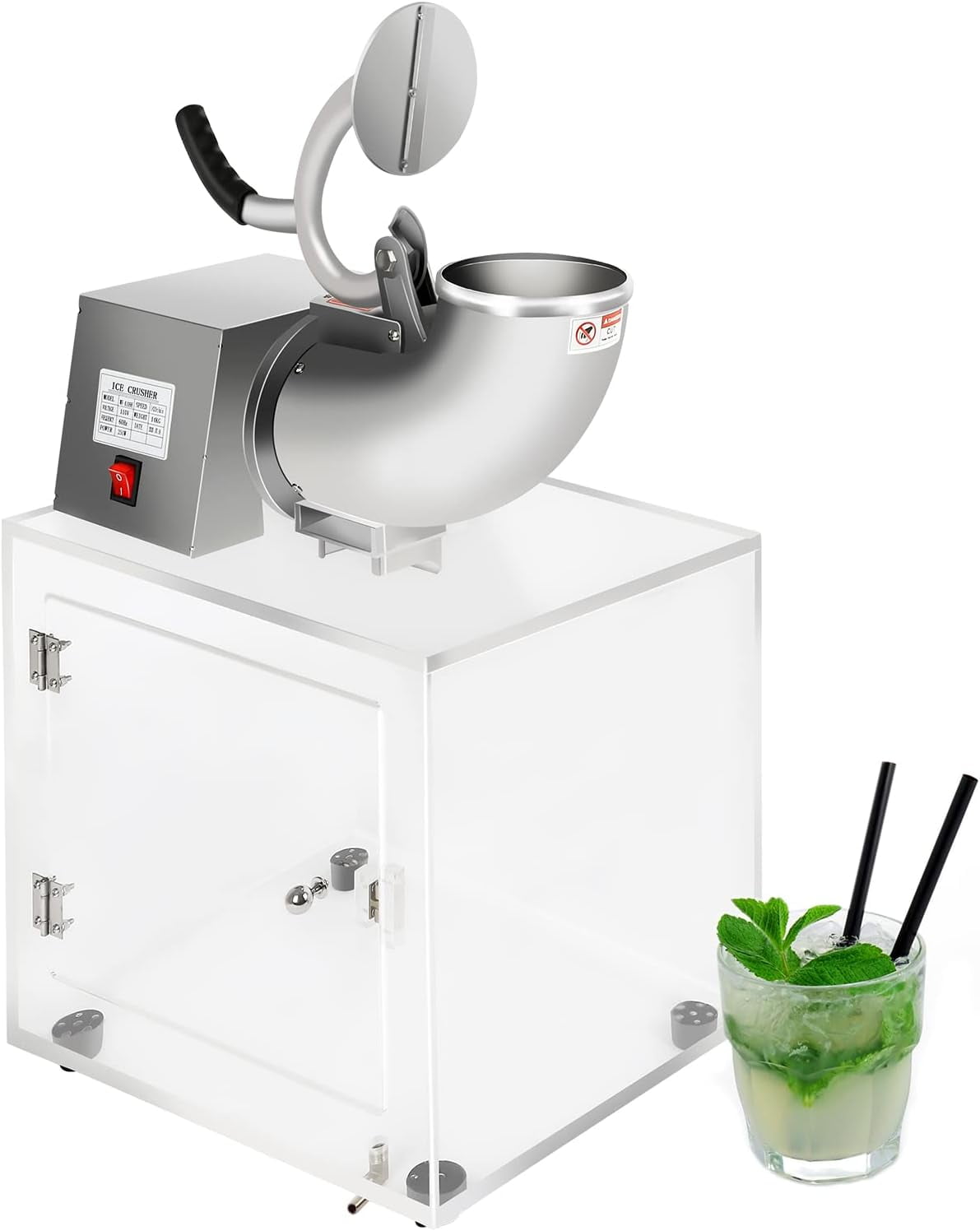 Snow Cone Machine Commercial 440lbs/hr Stainless Steel Ice Shaver Maker ...