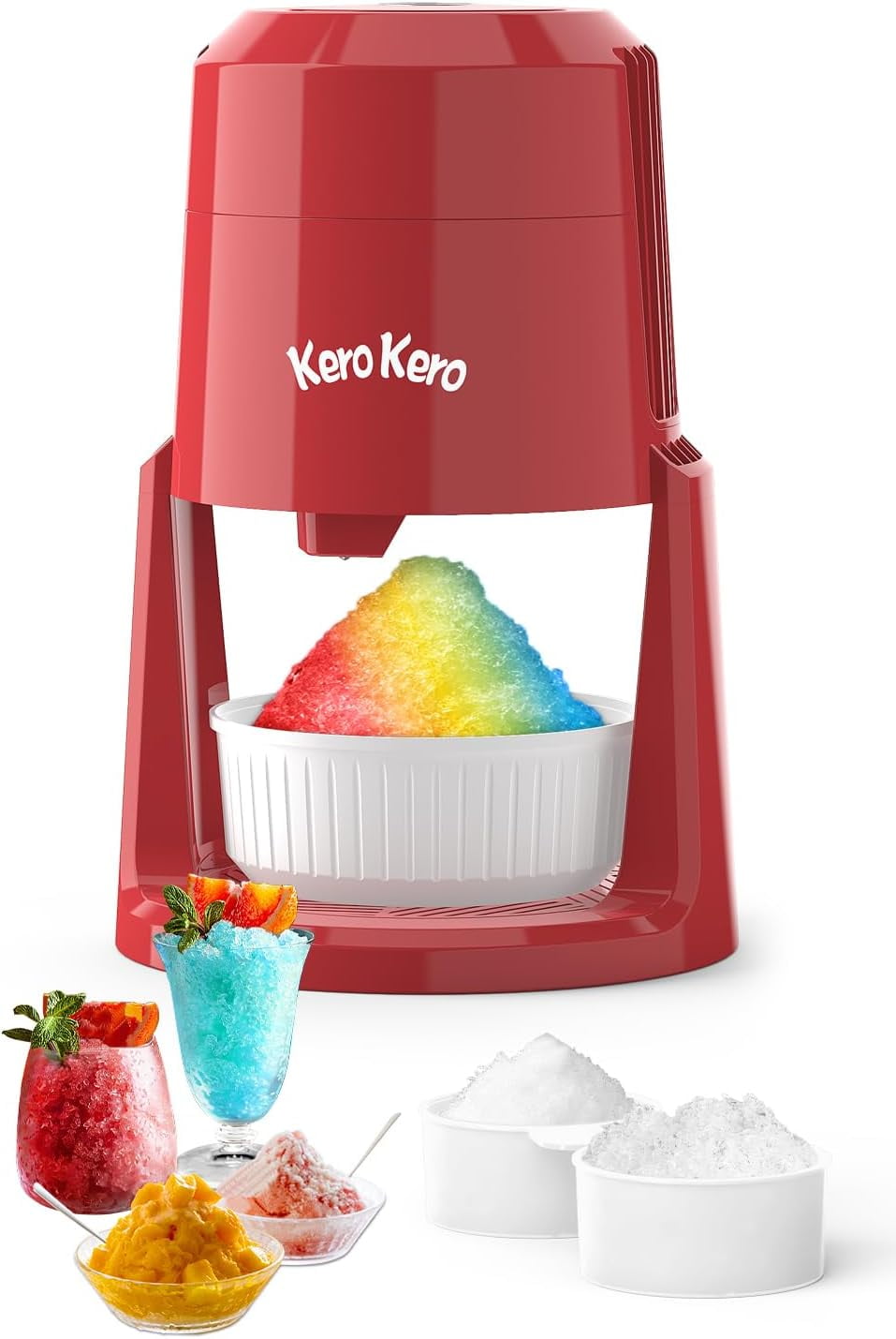 Snow Cone Machine - Shaved Ice Machine with 2 Ice Molds & Adjustable ...