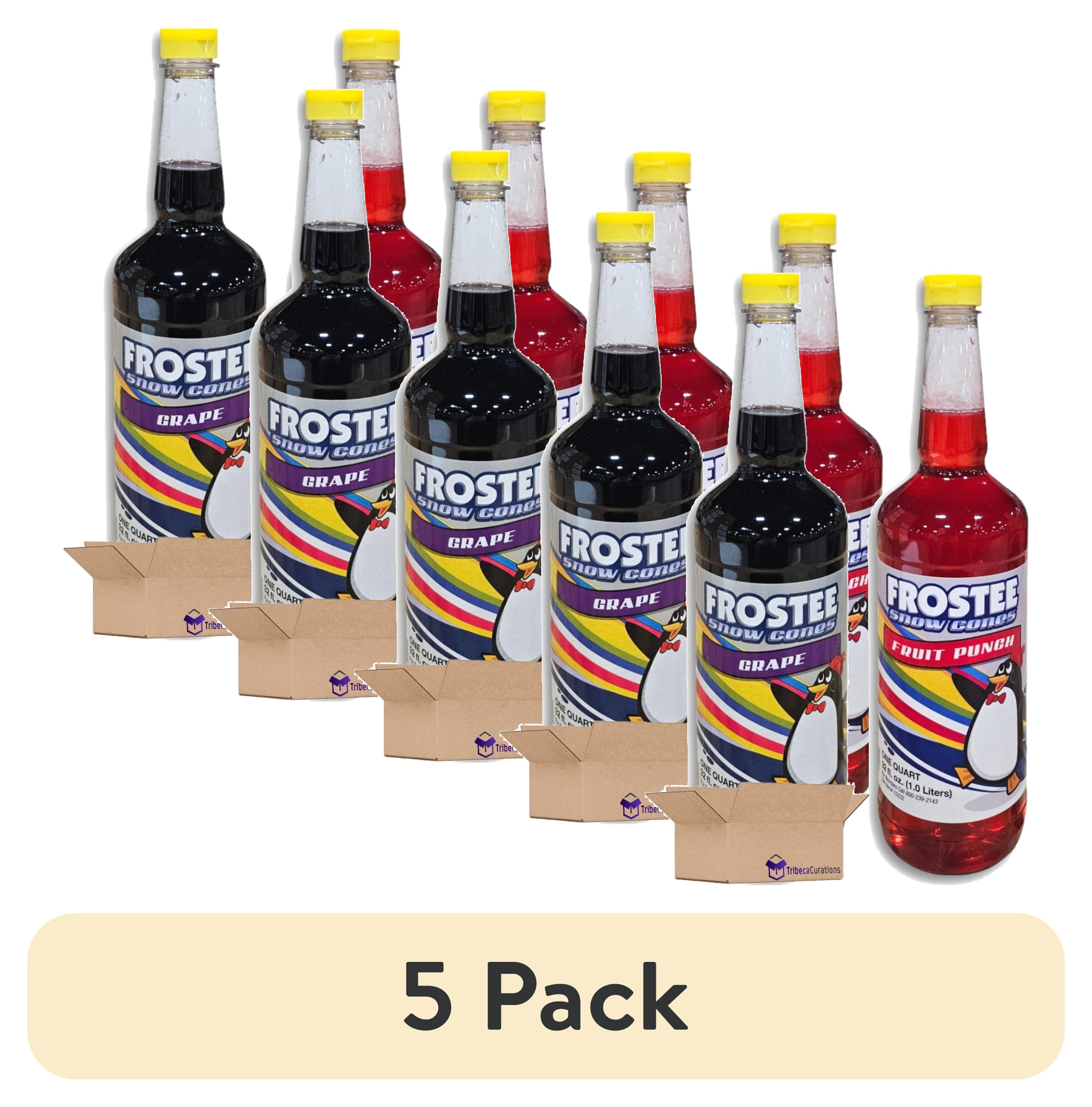 (5 pack) Snow Cone Syrup 3 Flavor Variety Pack Grape, Fruit Punch, Pina ...