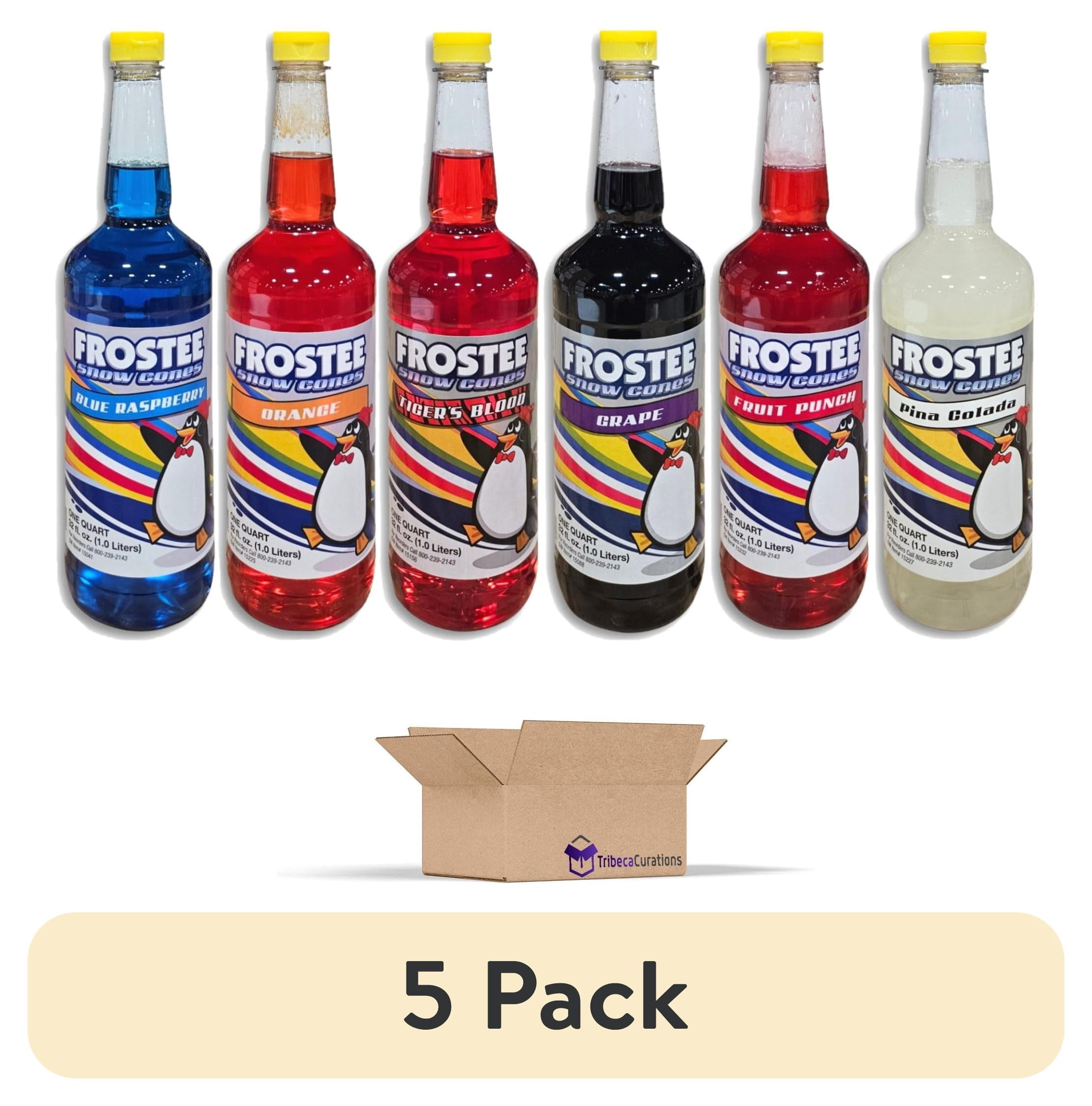(5 pack) Snow Cone Syrup 6 Flavor Variety Pack Blue Raspberry, Fruit ...