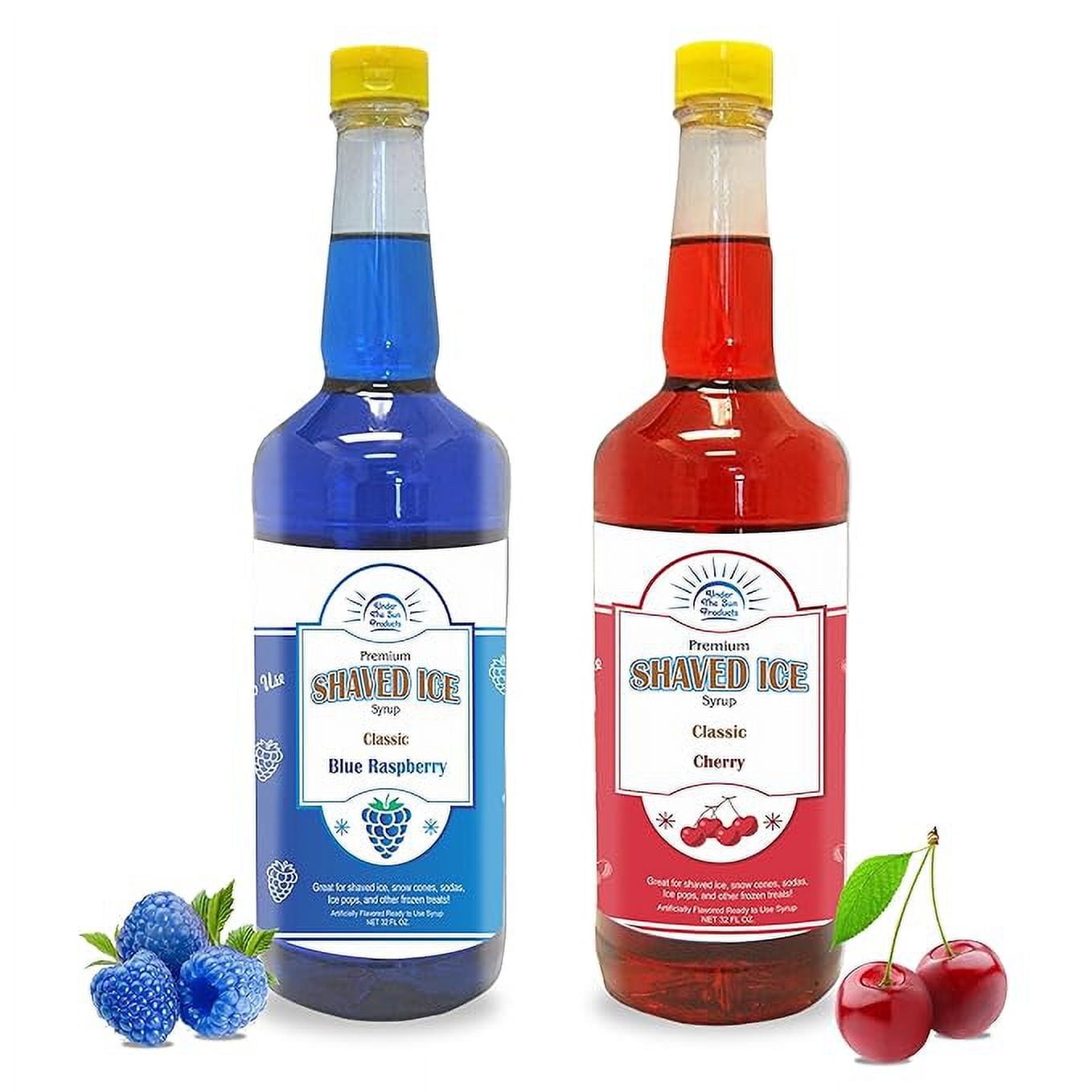 Snow Cone Syrup Blue Raspberry and Cherry -1 Quart (32oz) of Each ...