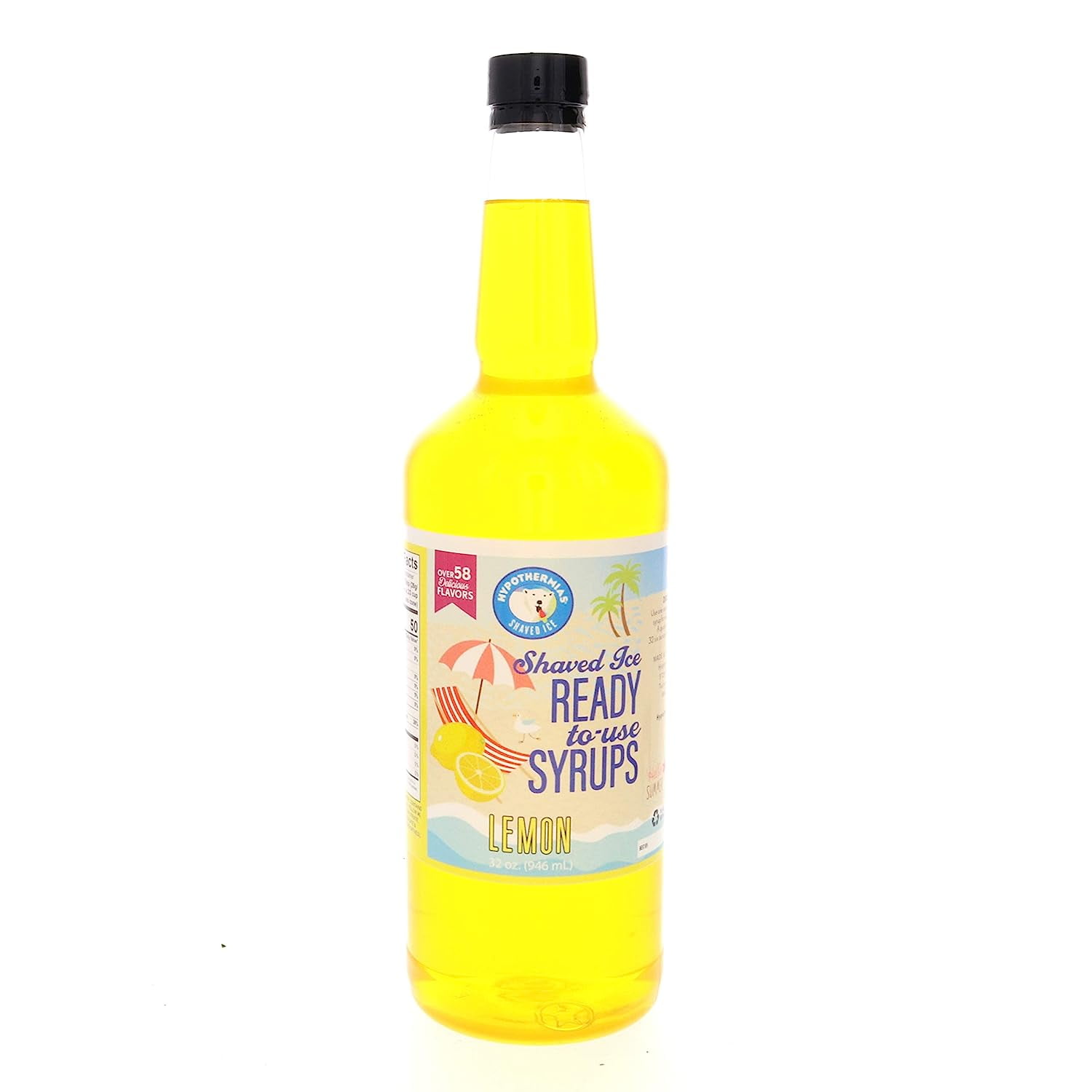 Snow Cone Syrup, Shaved Ice Flavor - Quart (32 Fl. Oz) - Lemon - Non ...