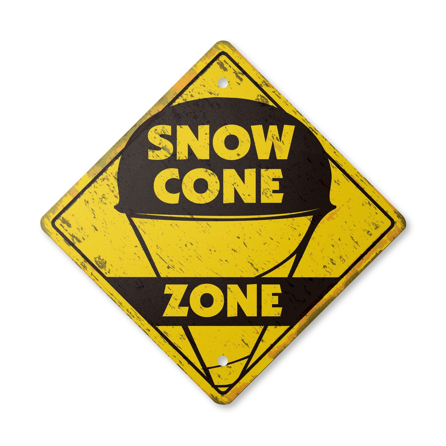 Snow Cone Vintage Crossing Sign Zone Xing | Indoor/Outdoor Plastic | 14 ...