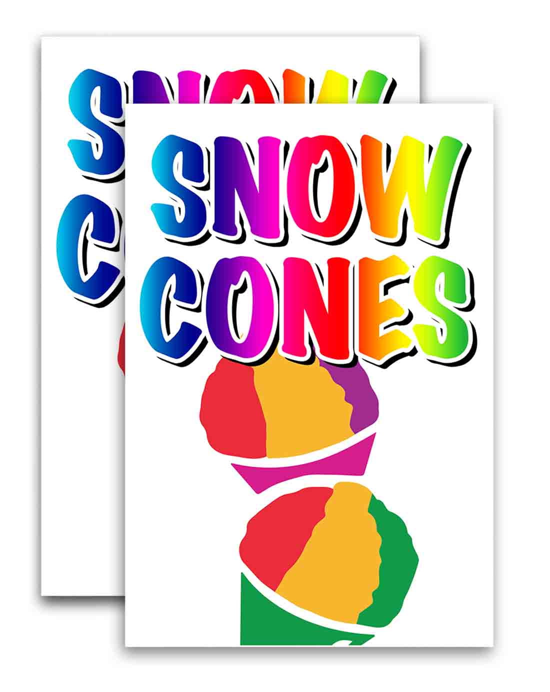 Snow Cones (24" X 36") Vinyl Decal Only (Pack of 2) |Sign|Sticker ...