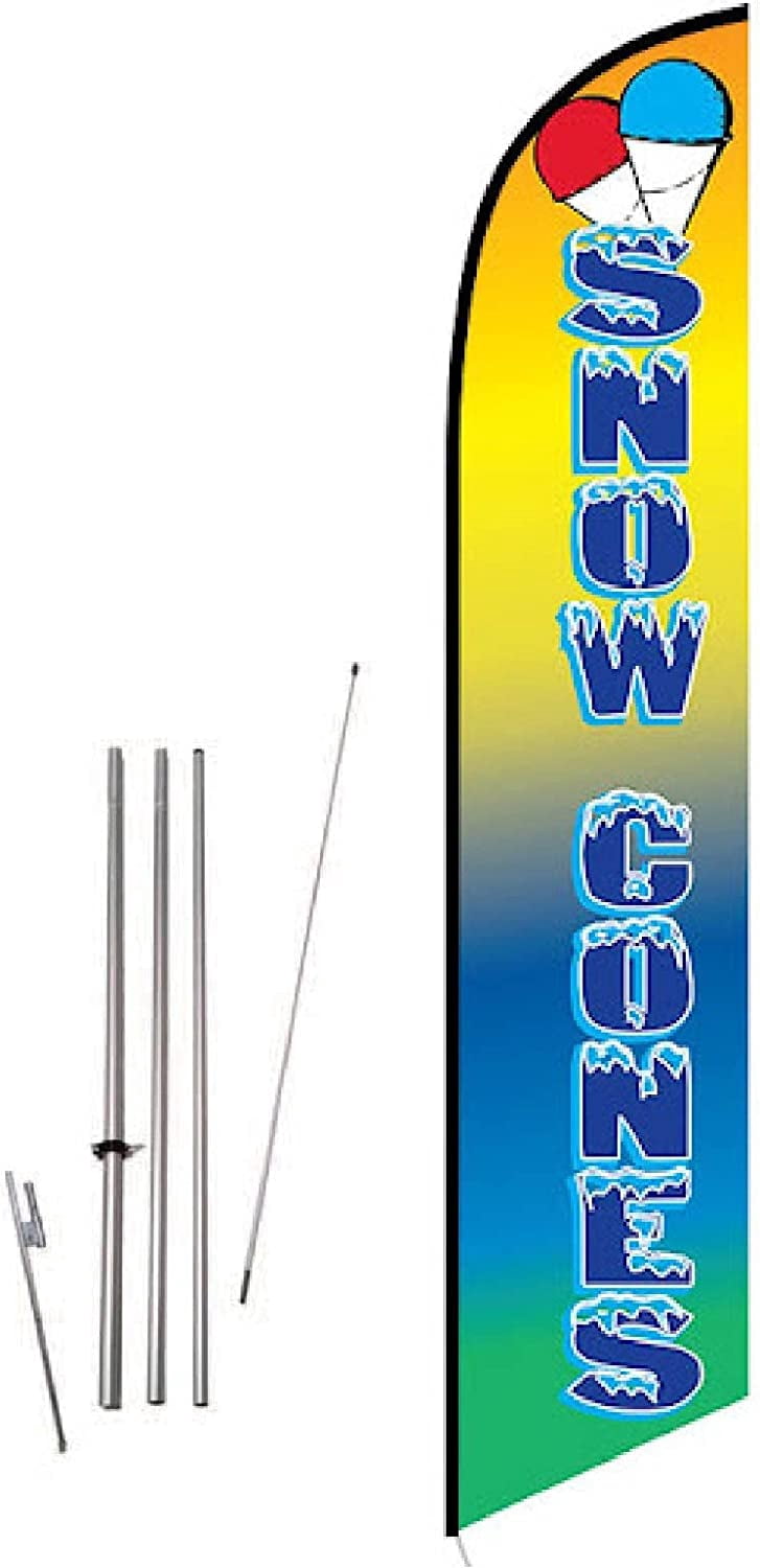 Snow Cones (Blue) Flag Eye Catching Banner Sign for Business and ...
