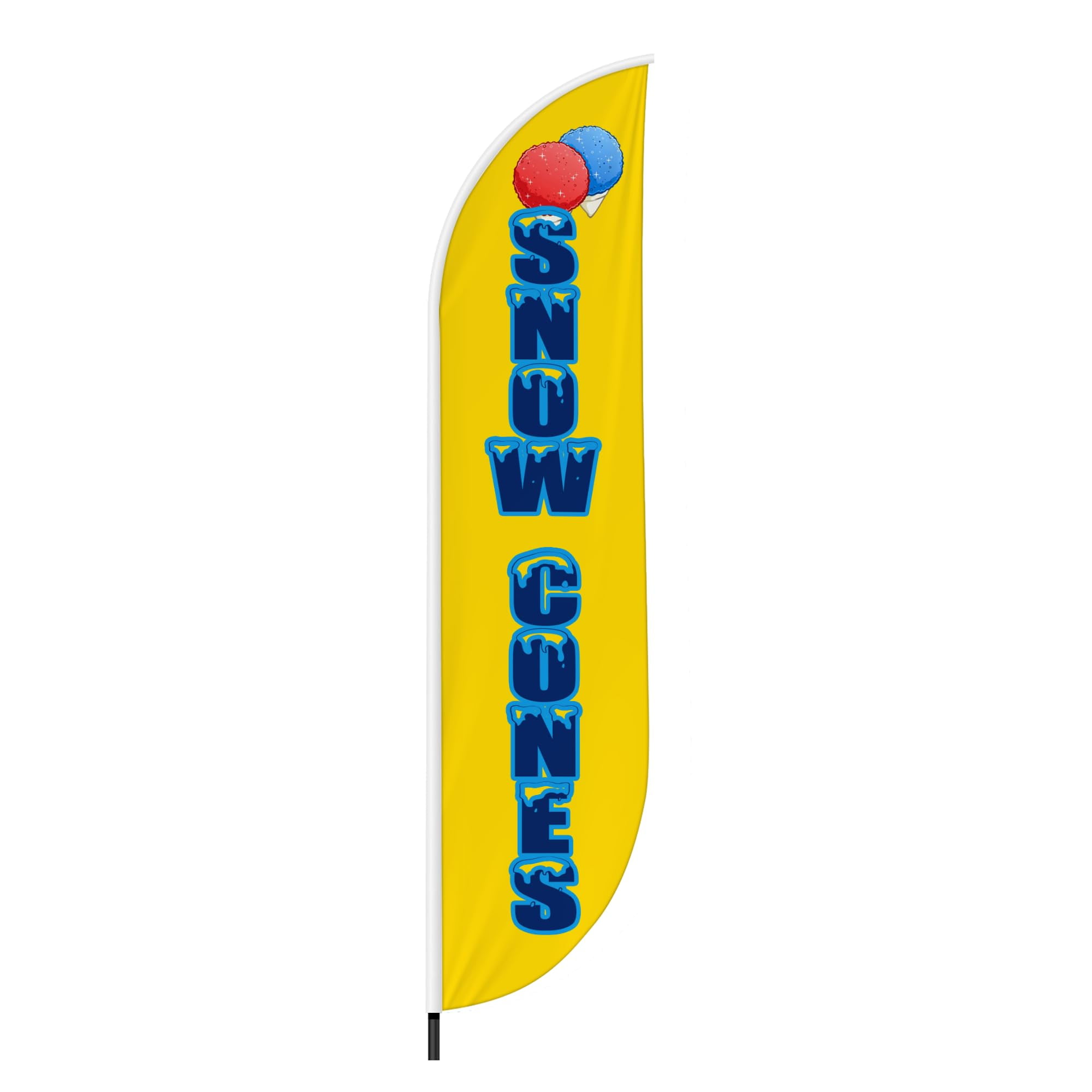 Snow Cones Feather Flag(11.5feetX2.5feet) by DreamController | Outdoor ...